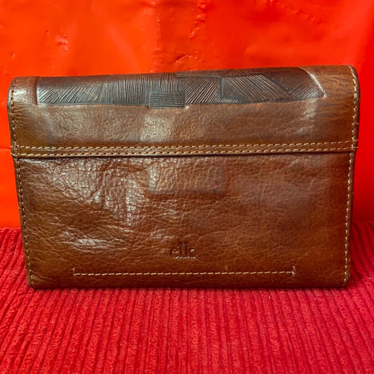 ELK Womens Brown Leather Clutch/purse RRP: $149.00+(s)