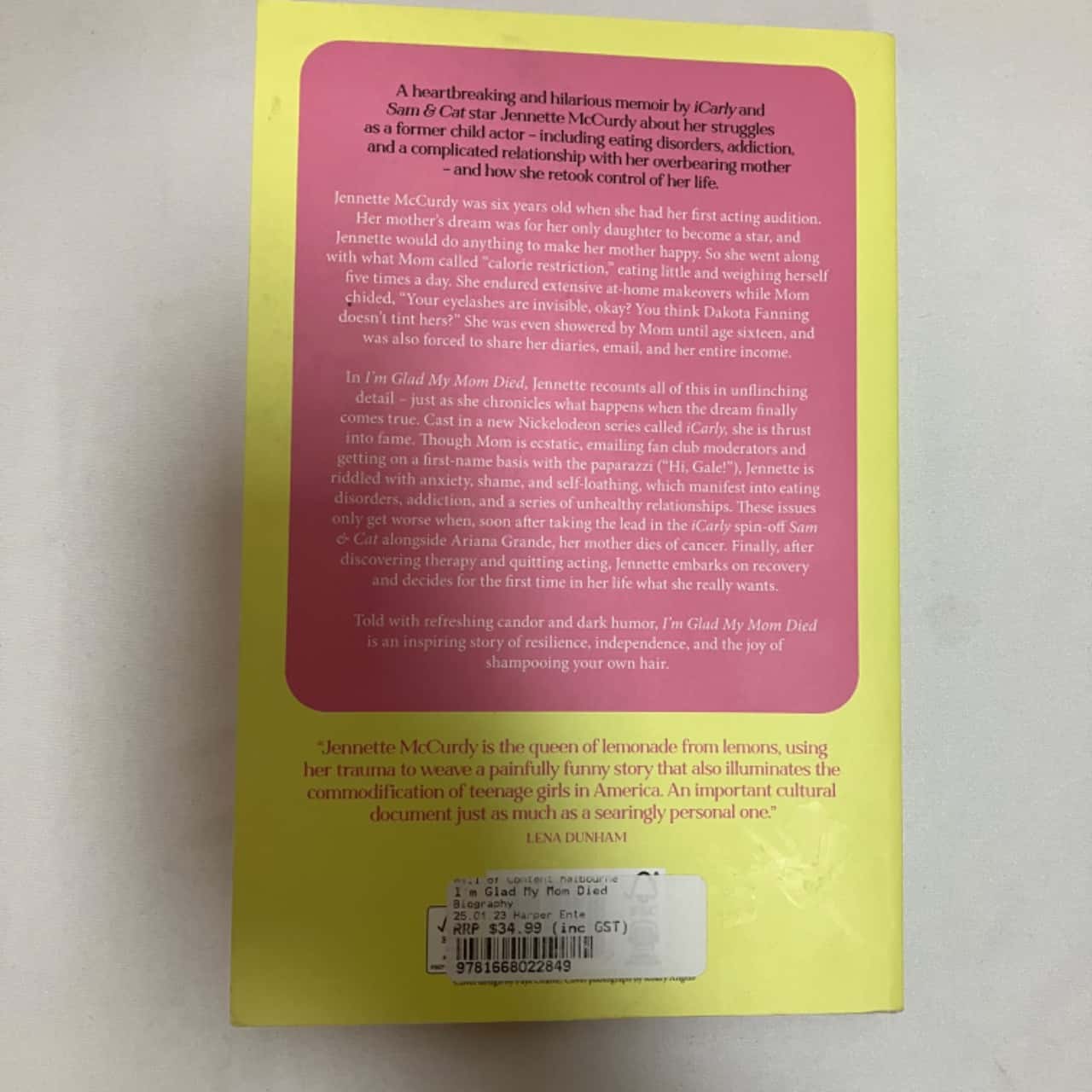 I’m Glad My Mom Died: Jennette McCurdy (s)