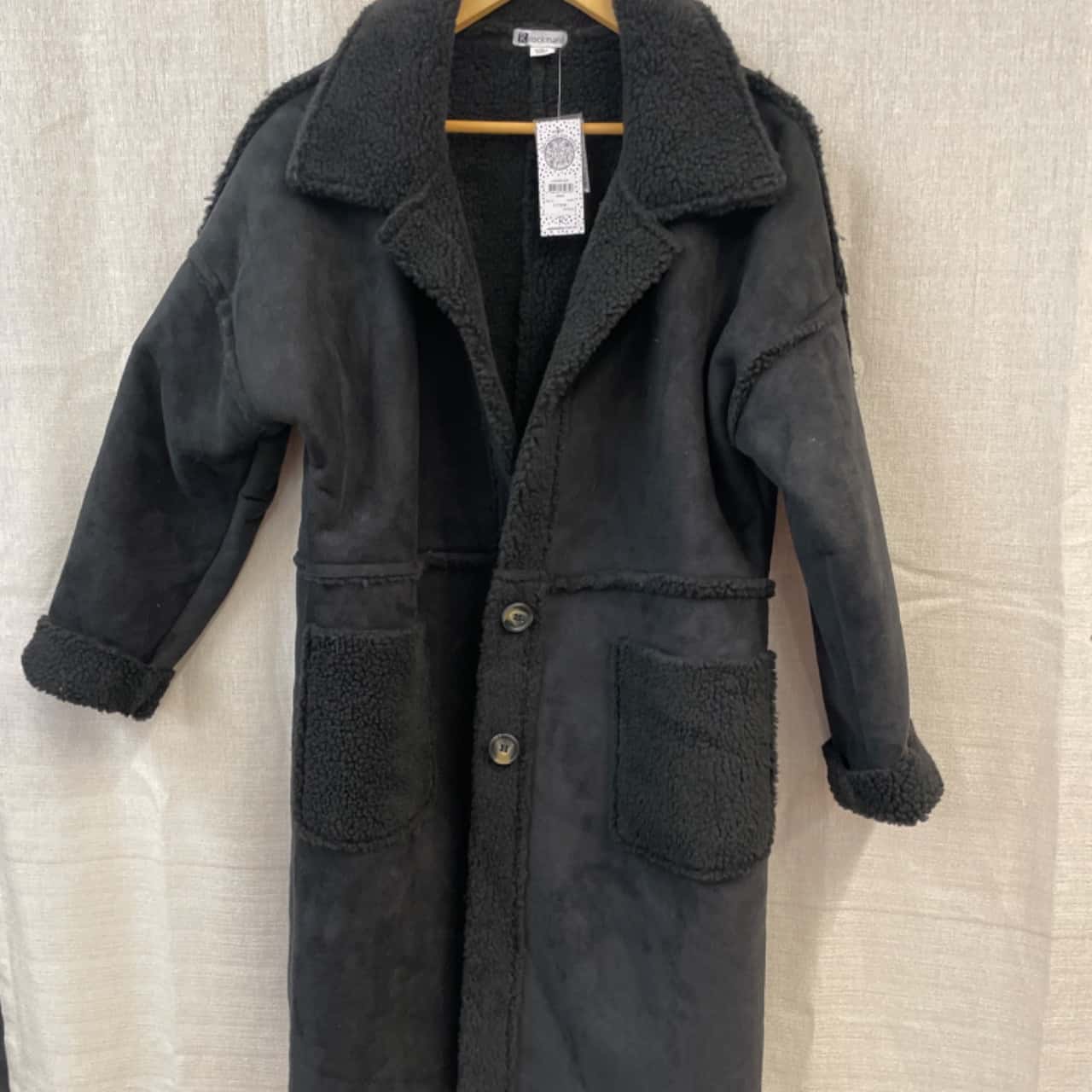 Rockmans Womens Size 12 Winter Coat Black (s)