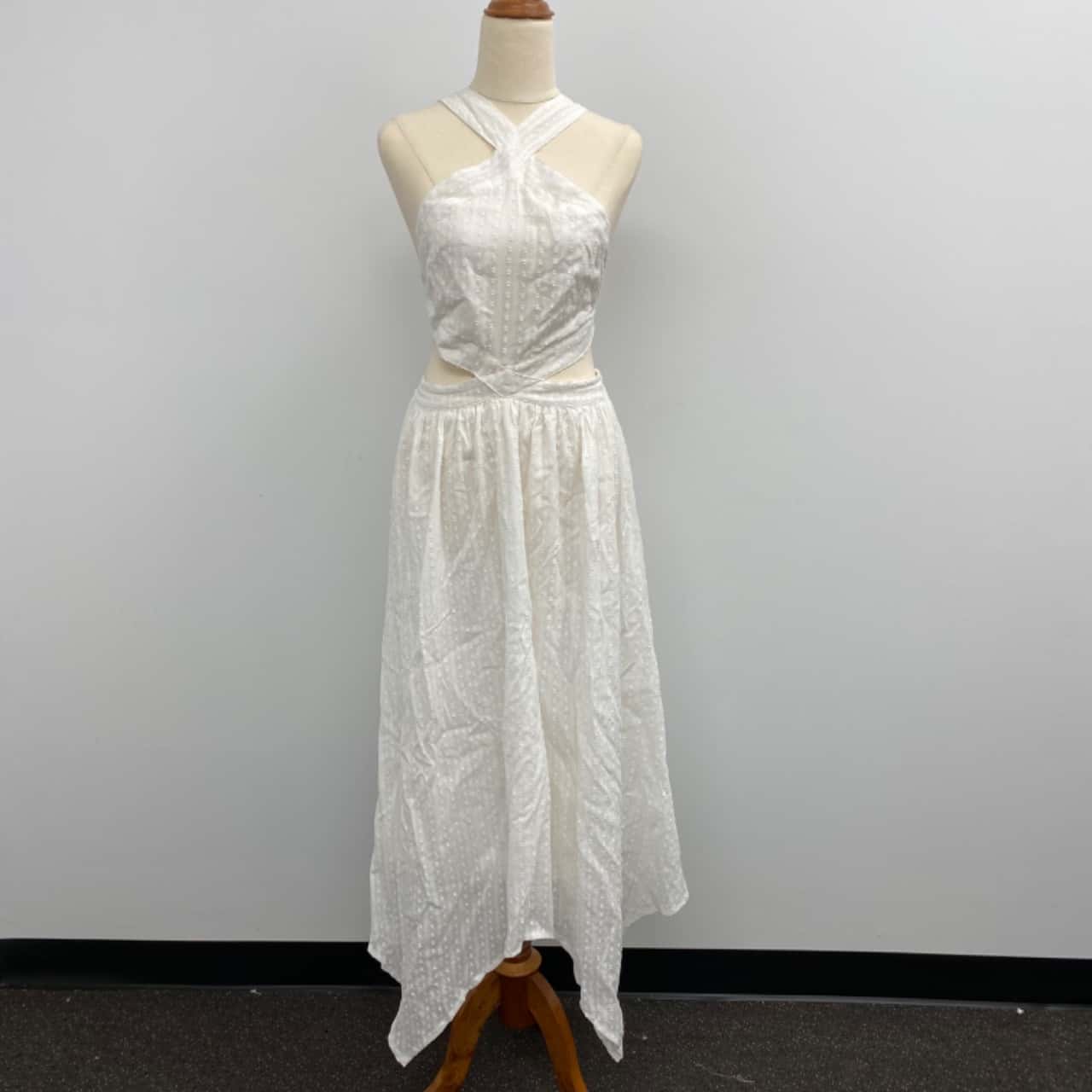 Petal + Pup Halter Neck Handkerchief Dress White Size 10 / M (s)