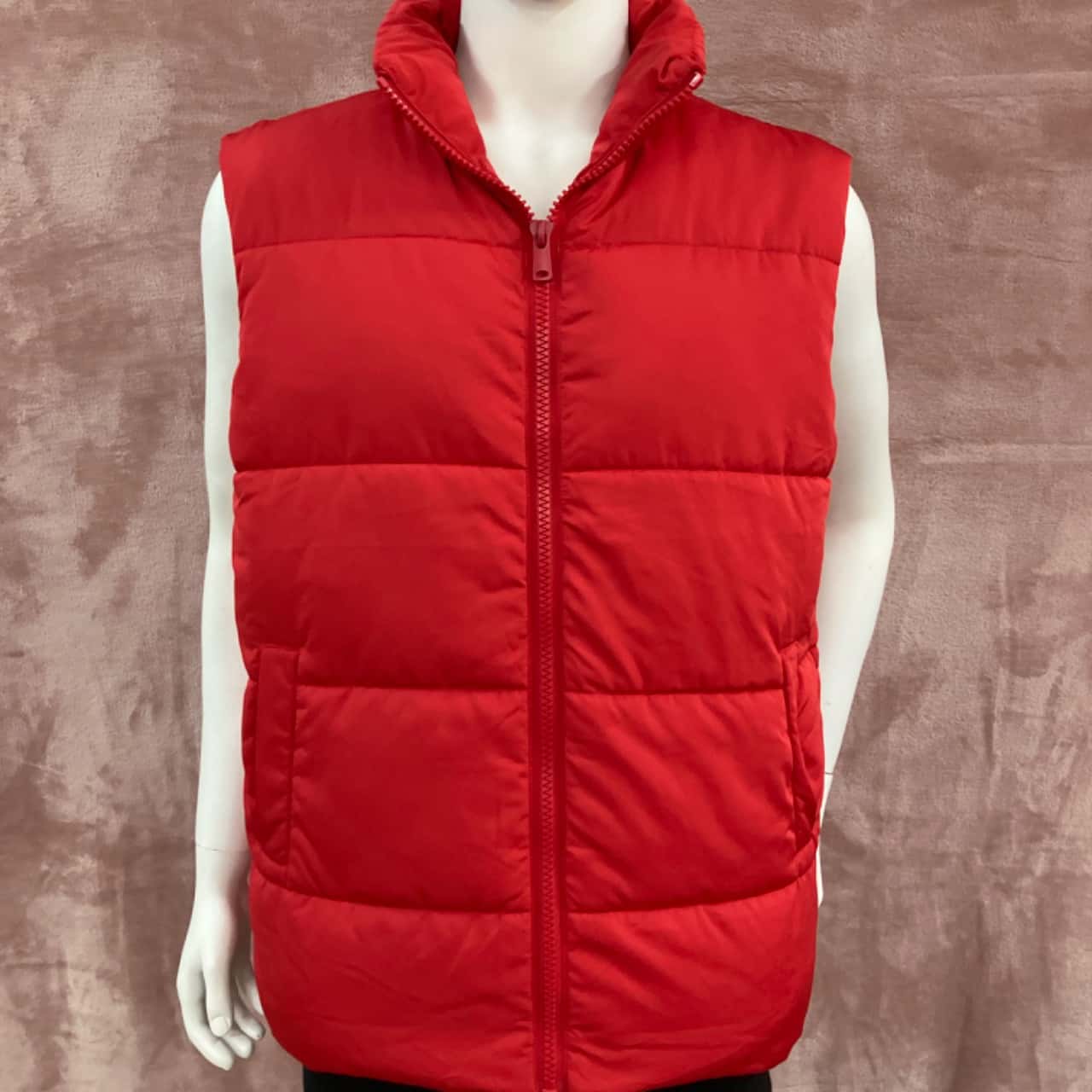 Factorie Mens Size S Oversized Puffer / Vests Red (s)