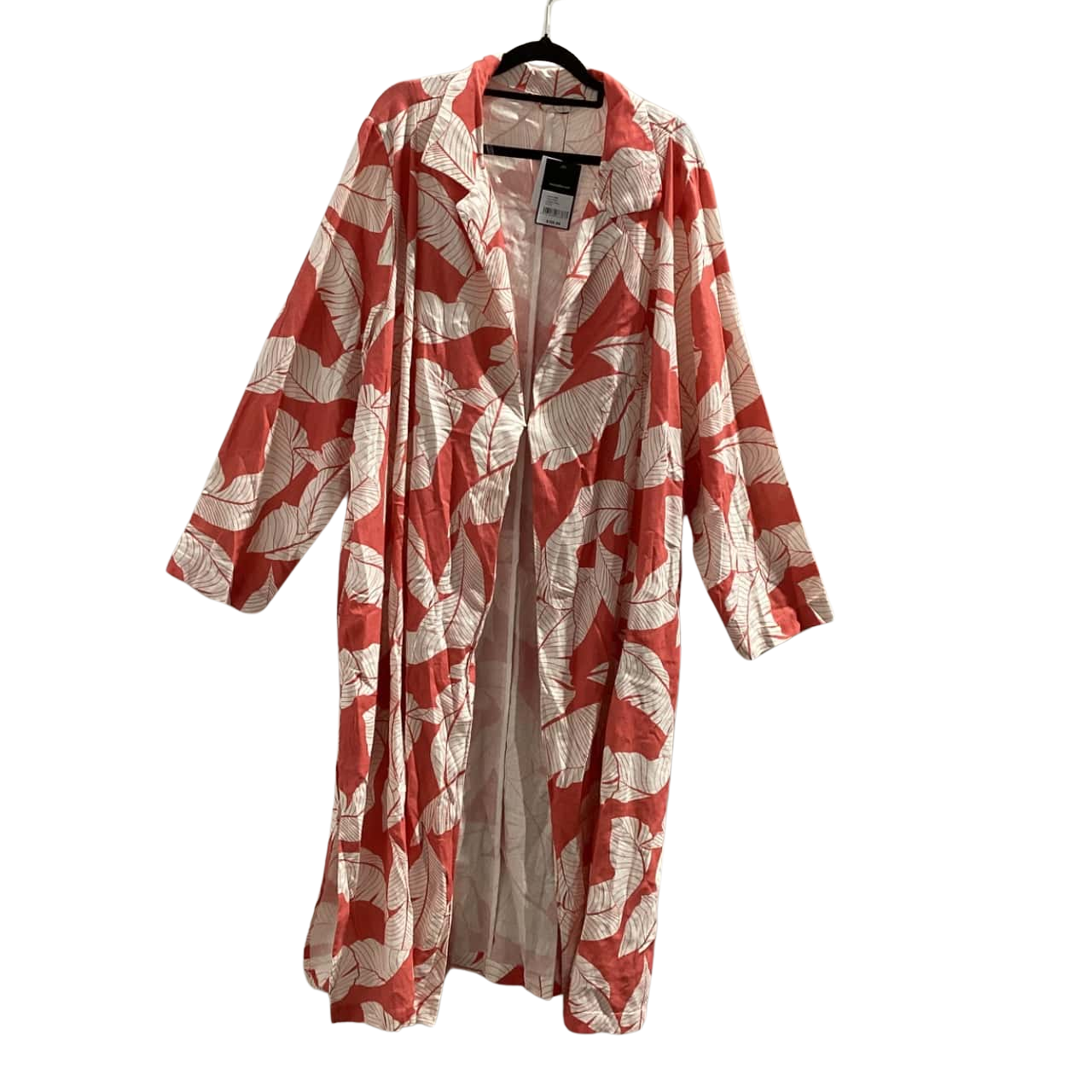 BNWT Sara Womens Size 24 Open Jacket Coral / Floral / White (s)