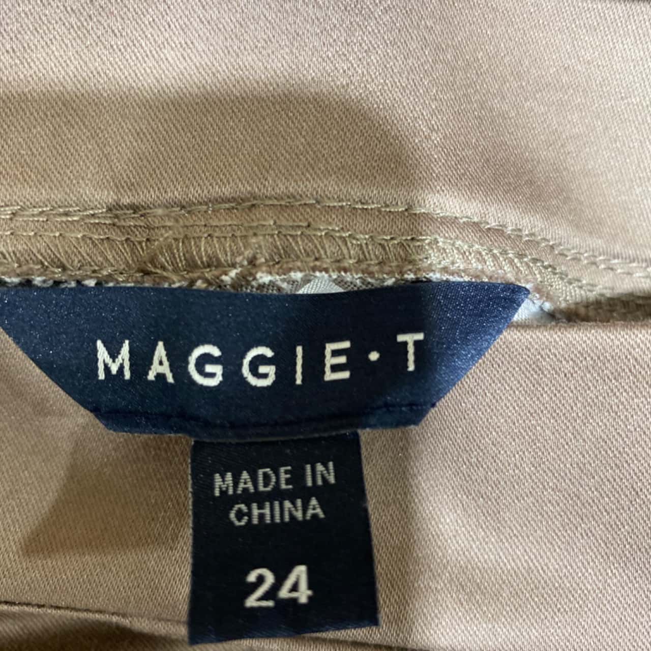 Maggie T Womens Pants Size 24 Straight Leg Brown (s)