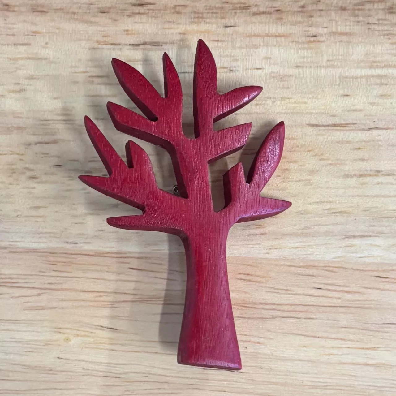 ELK Red Timber Tree Brooch
