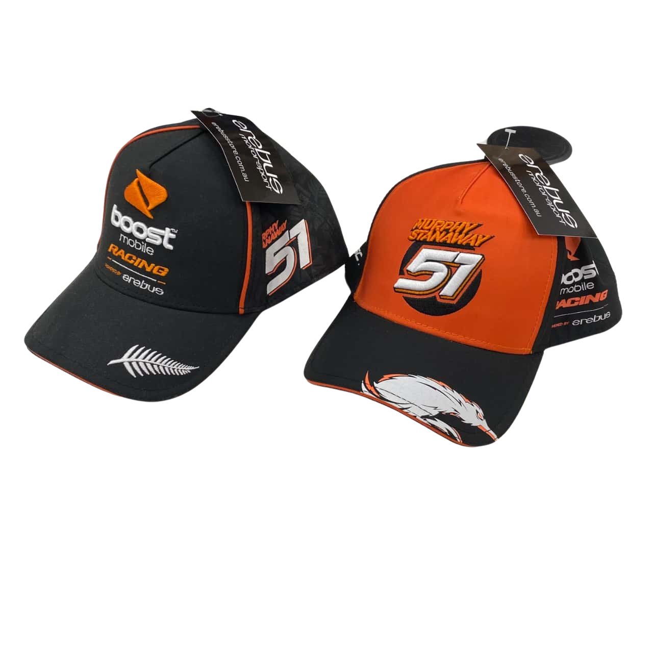 NEW Unisex One Size Black /Orange Murphy Stanaway Caps x2, Motorsport