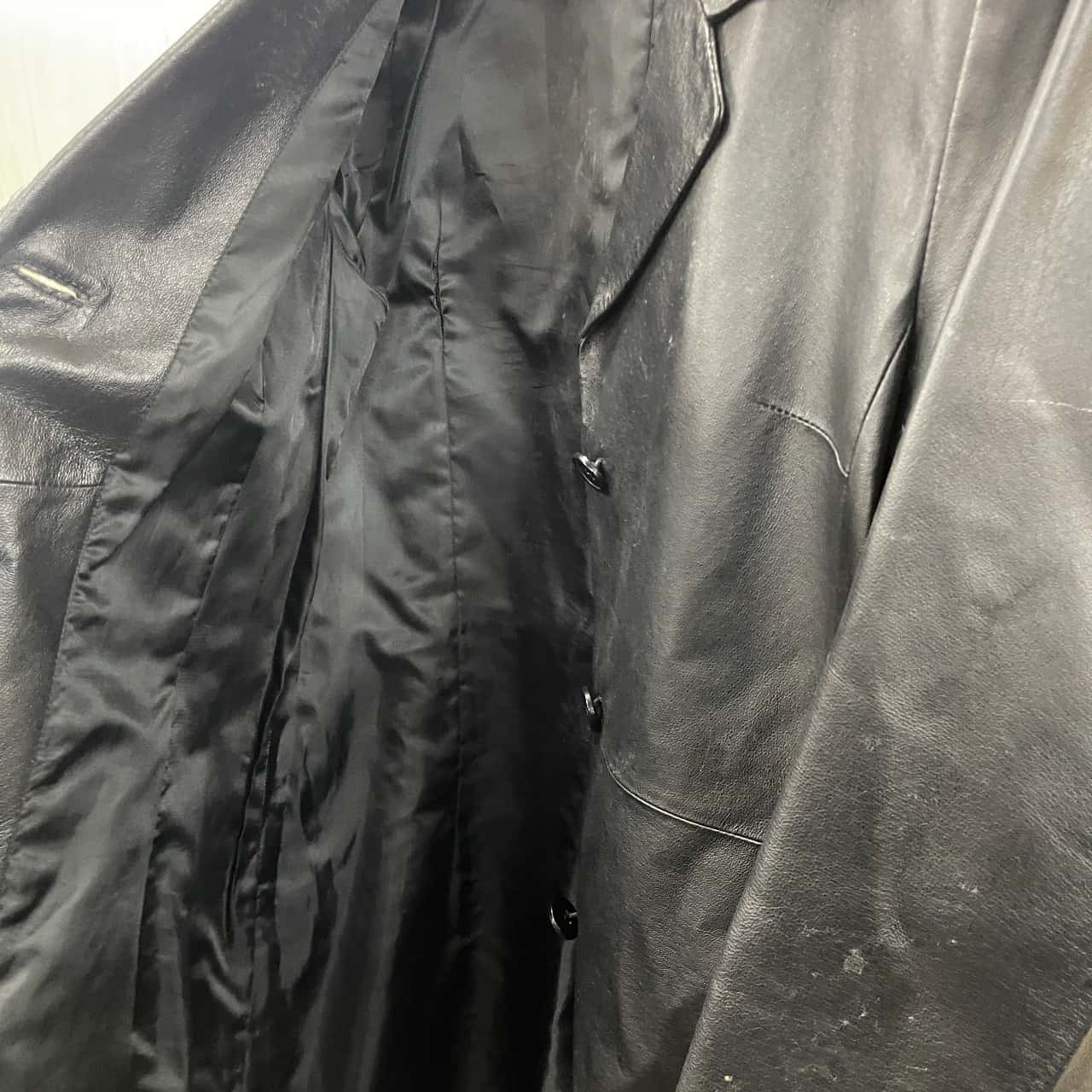 Target Long Black Pig Leather Coat Size 10 (s)