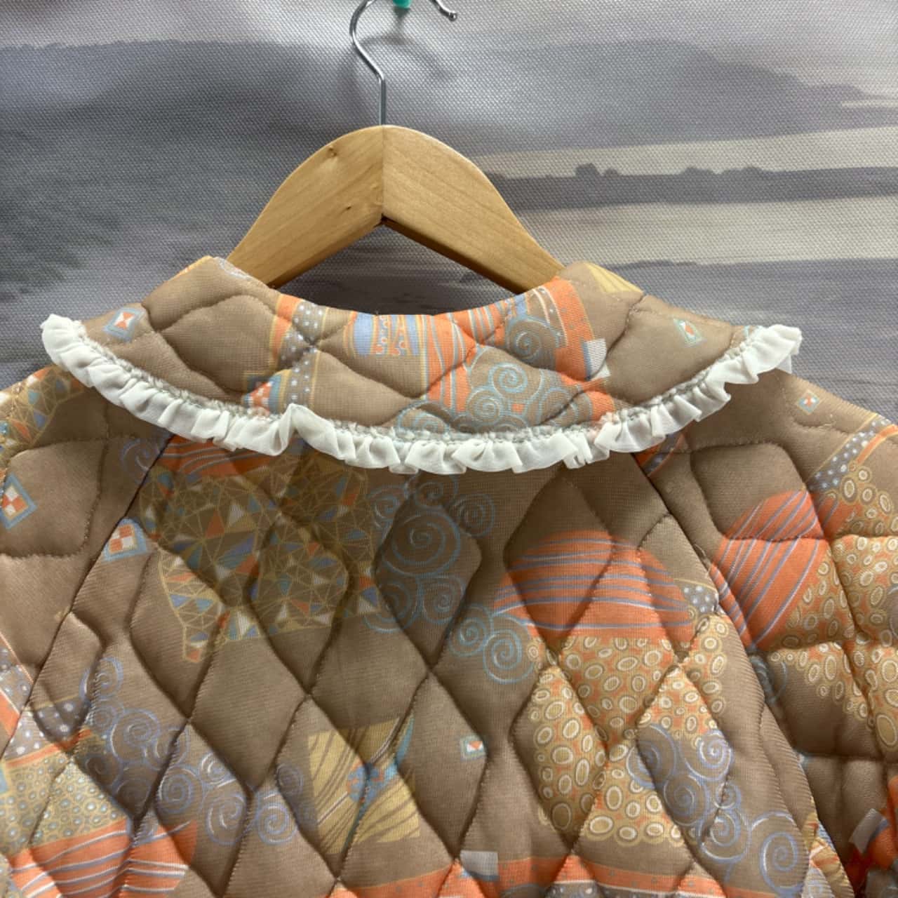 Womens vintage Quilted nylon Dressing Gown