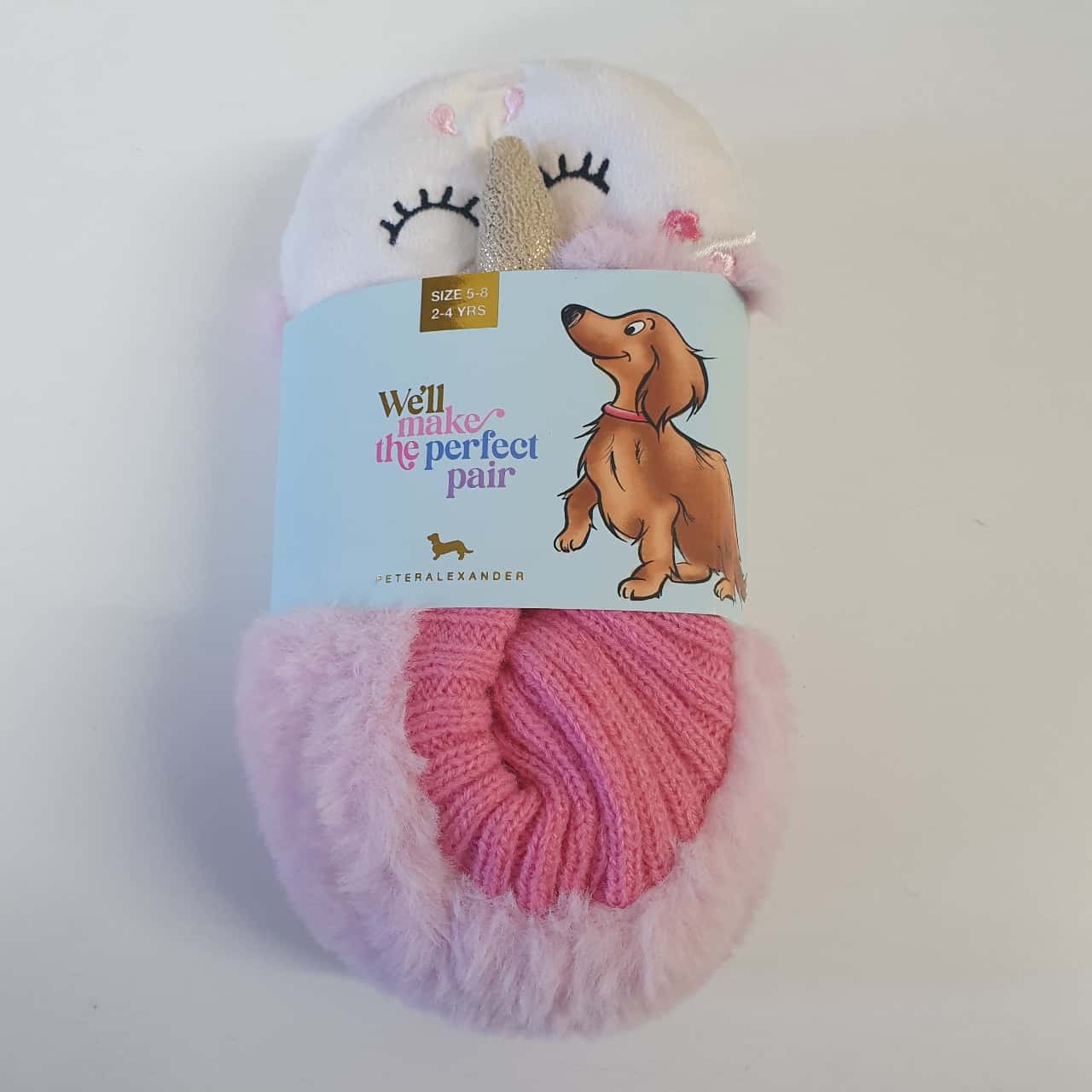 Peter Alexander Girl's Size 5-8 (2-4 Yrs) Pink & White Unicorn Slippers ...