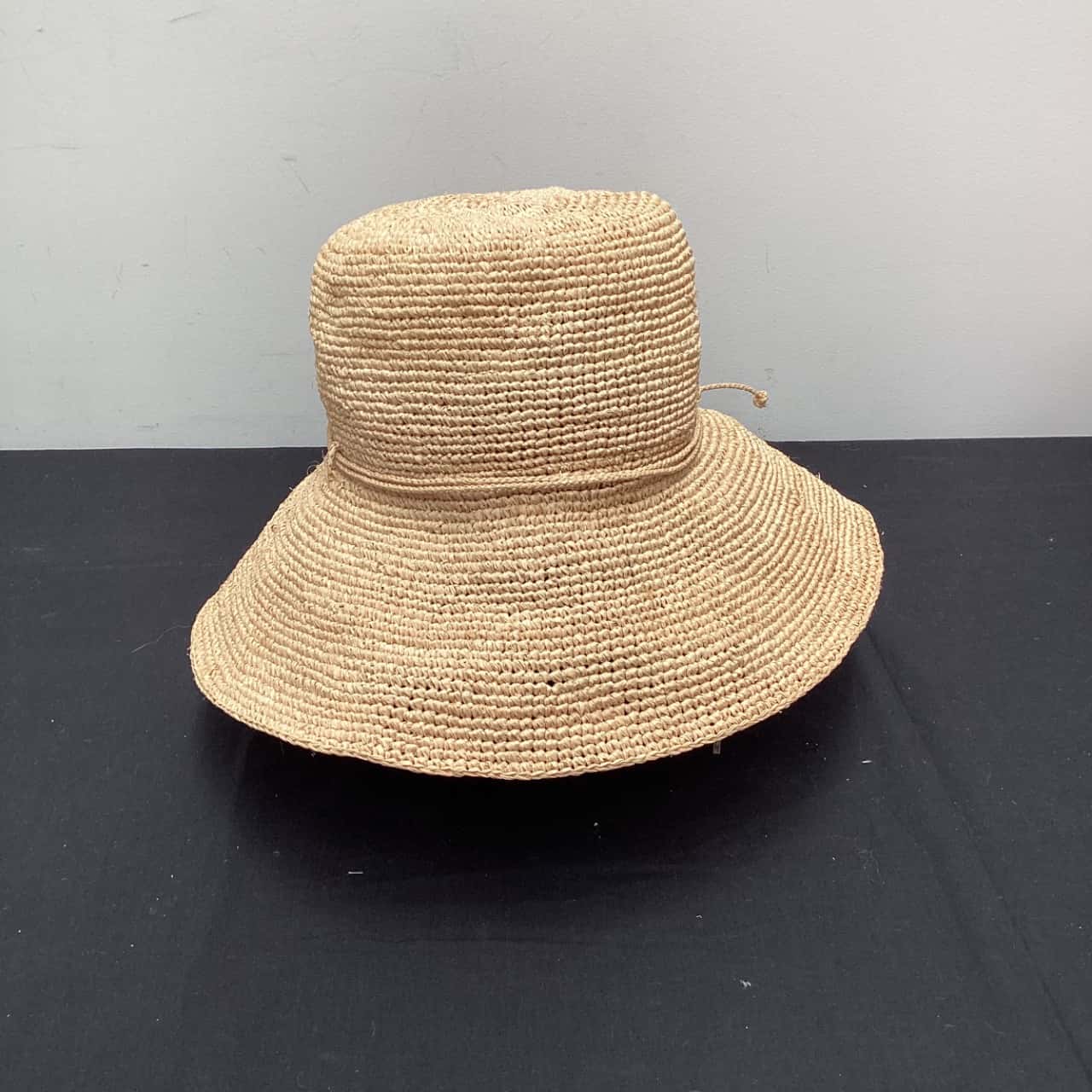 Sans Arcidet Paris Womens Size M / S Sunhat Natural rafia with leather ...