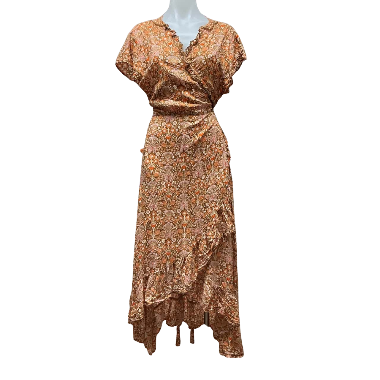 Talisman Womens Size L True Wrap Dress Multicoloured / Pattern (s)