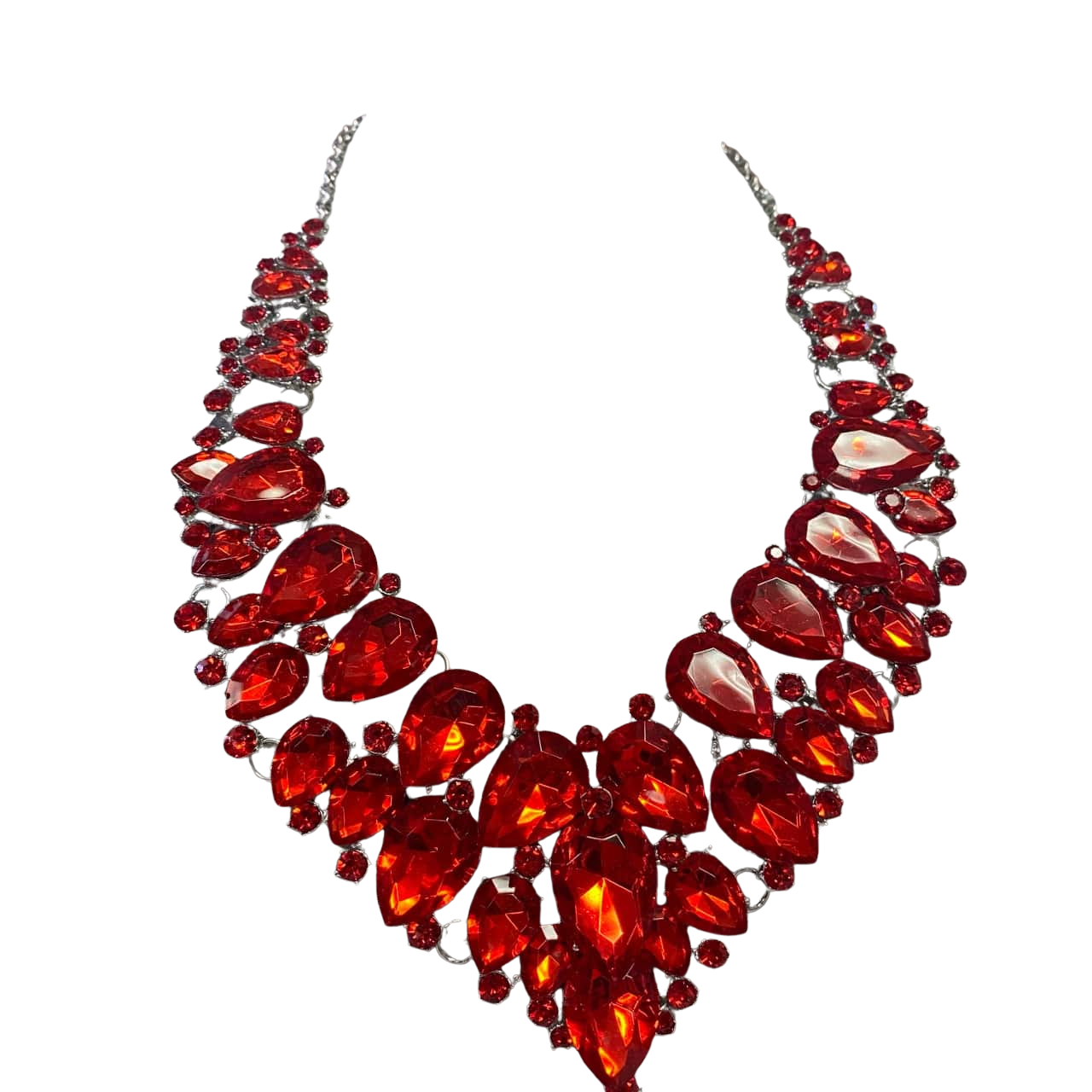 Womens classy red statement necklace (s)