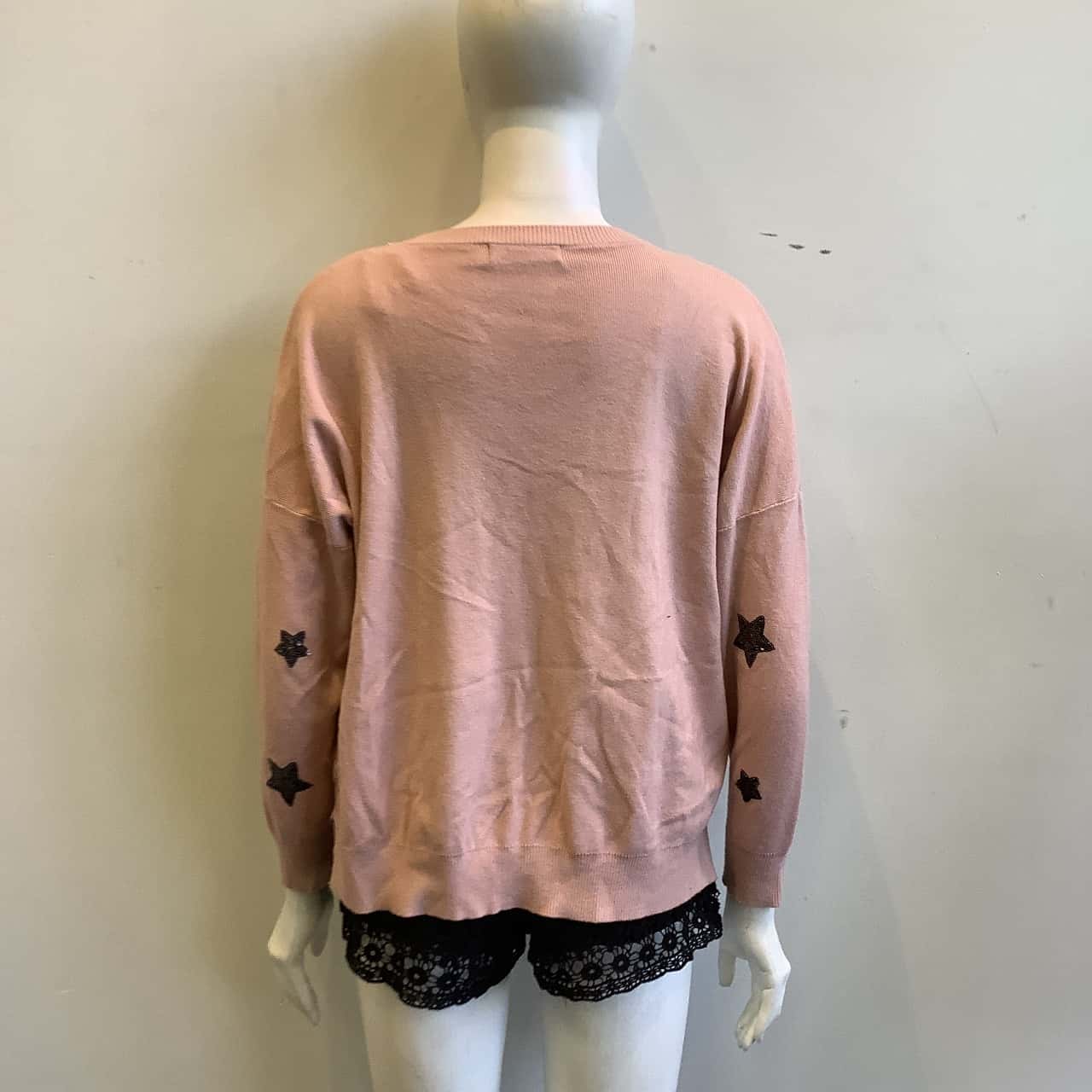 Sambara Women's Size S Star Print Jumper Pink (s)