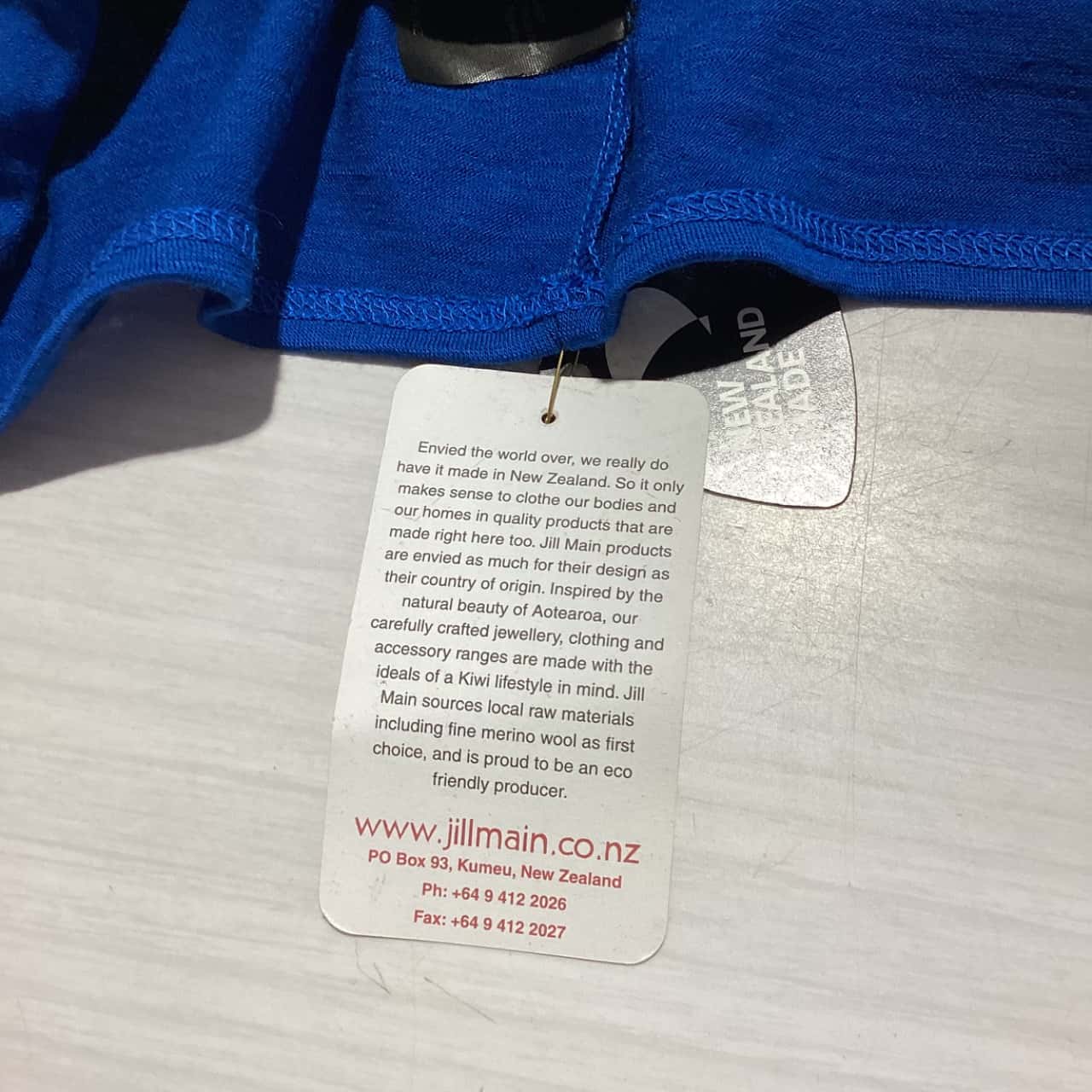 Jill Maine NZ Womens Size M Short Cropped Jacket/ Hooded Jacket Blue Merino Wool - 2 very small ...