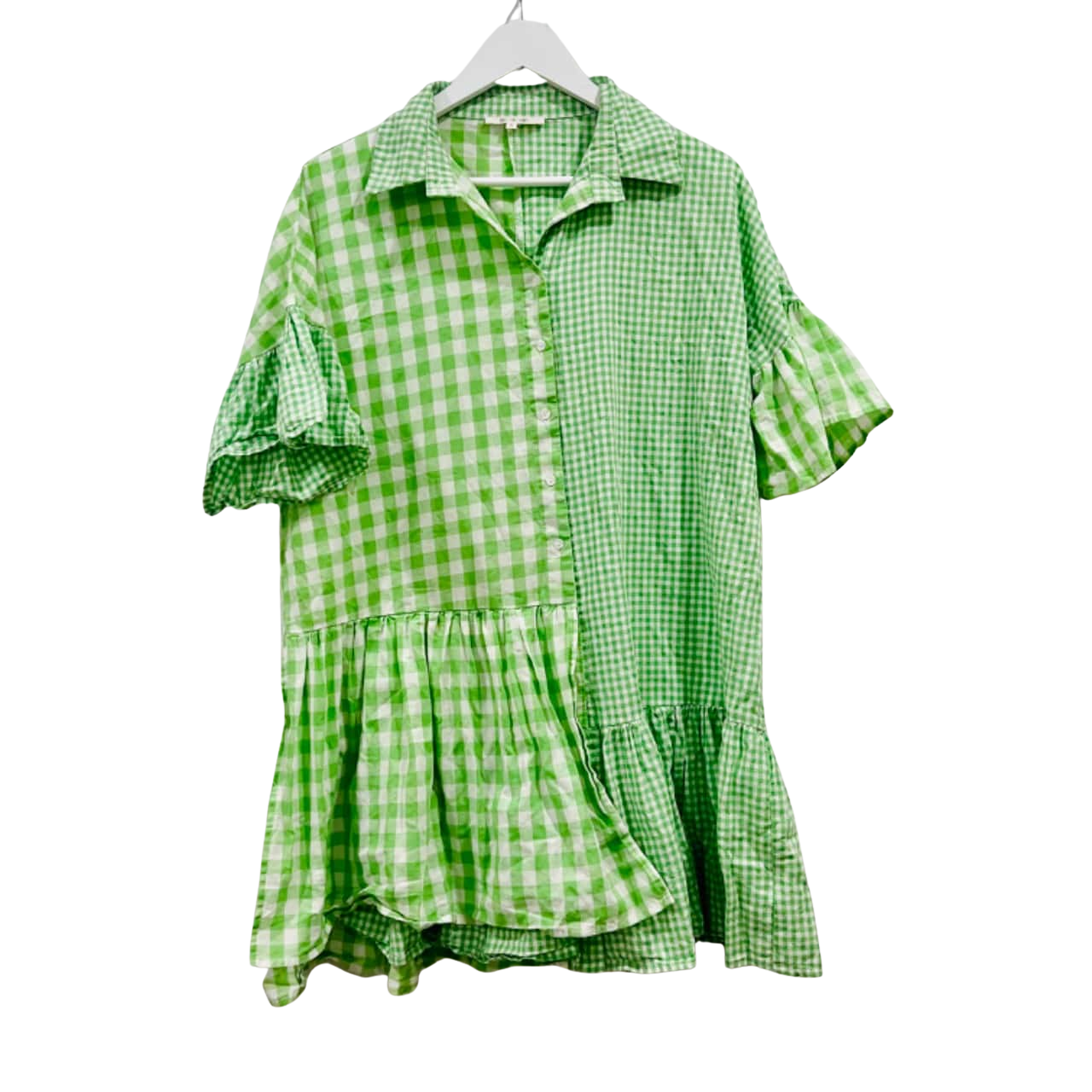Abel The Label Green Check Dress Size S