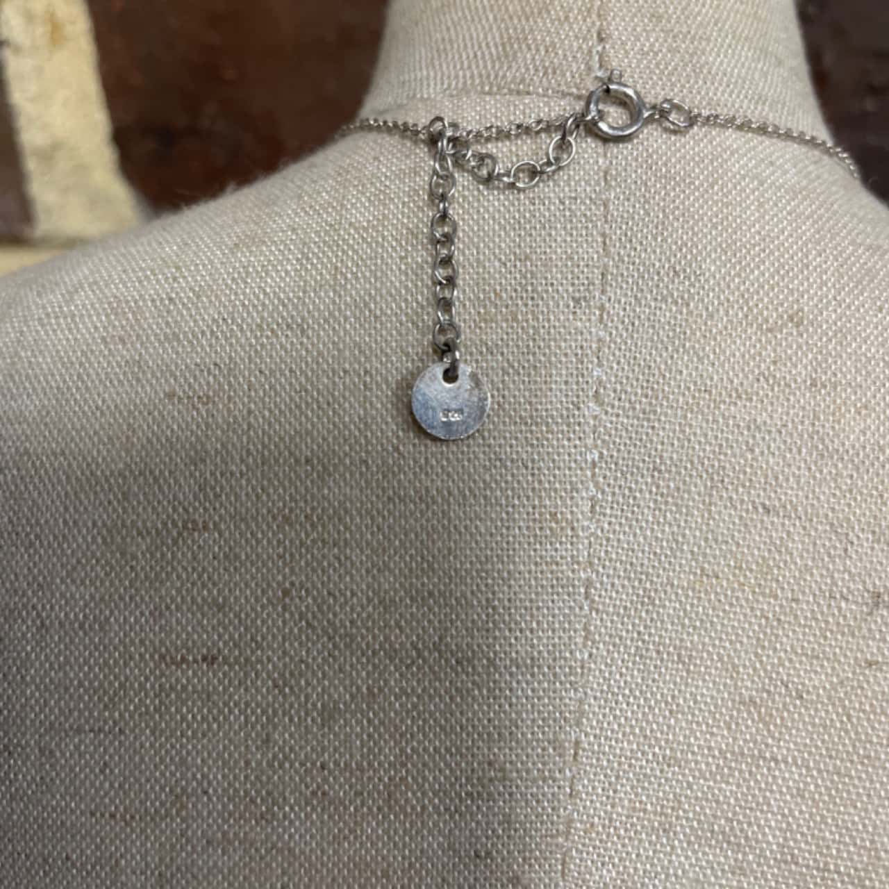 Womens 925 Silver Bar Necklace