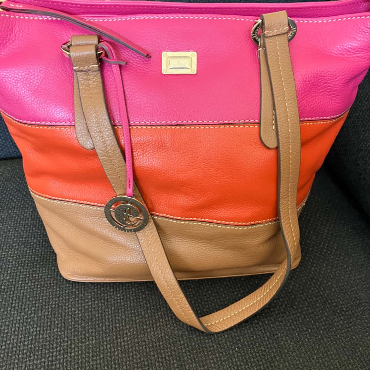 Cellini Womens Handbag Brown / Orange / Pink