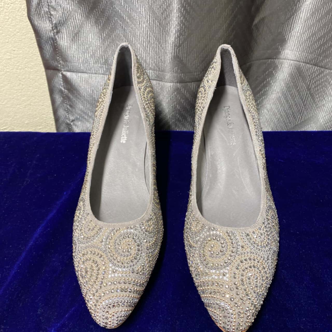 DJANGO AND JULIETTE Women's Grey Bling Heels Size 41 (s)