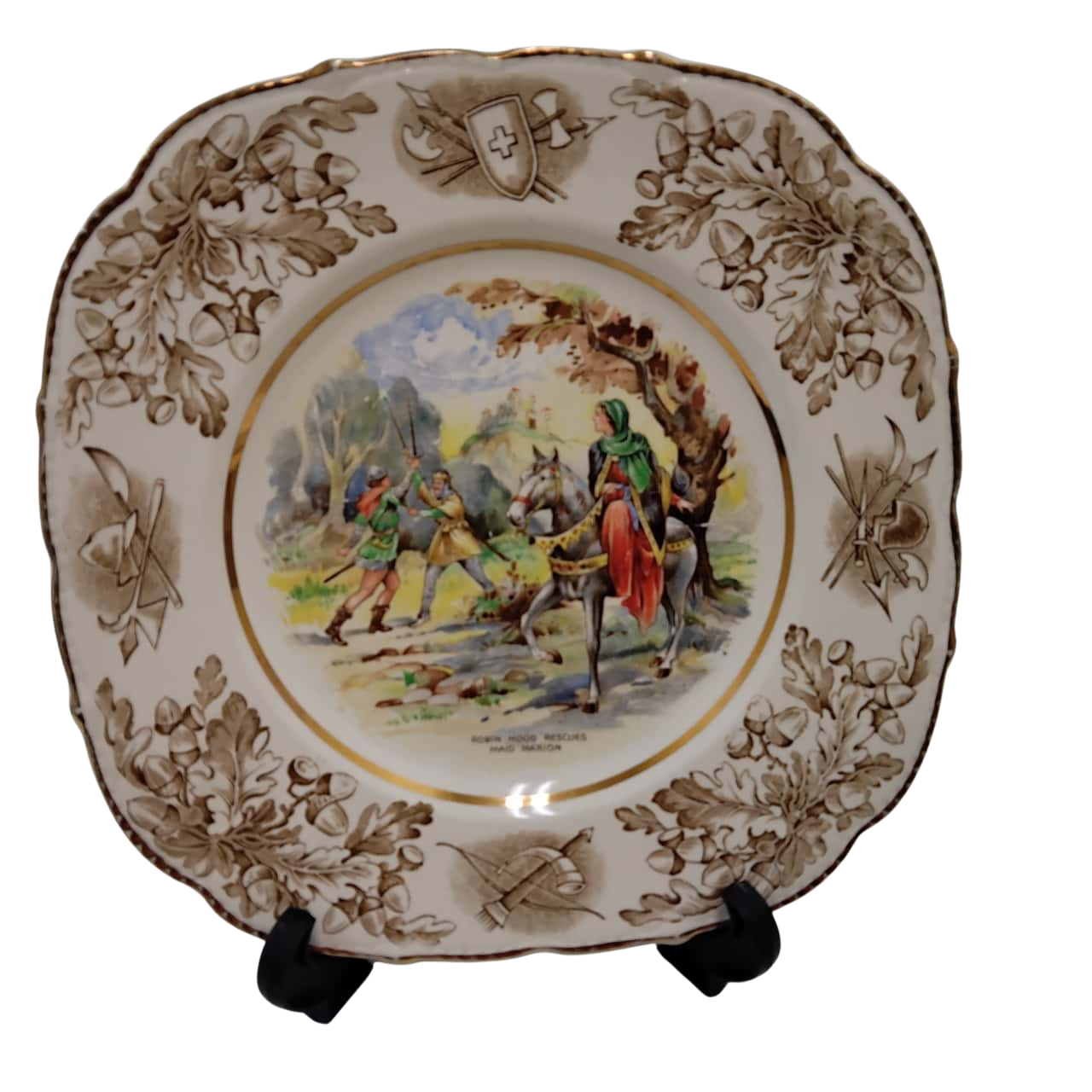 Vintage Plate - Robin Hood Rescues Maid Marion(s)