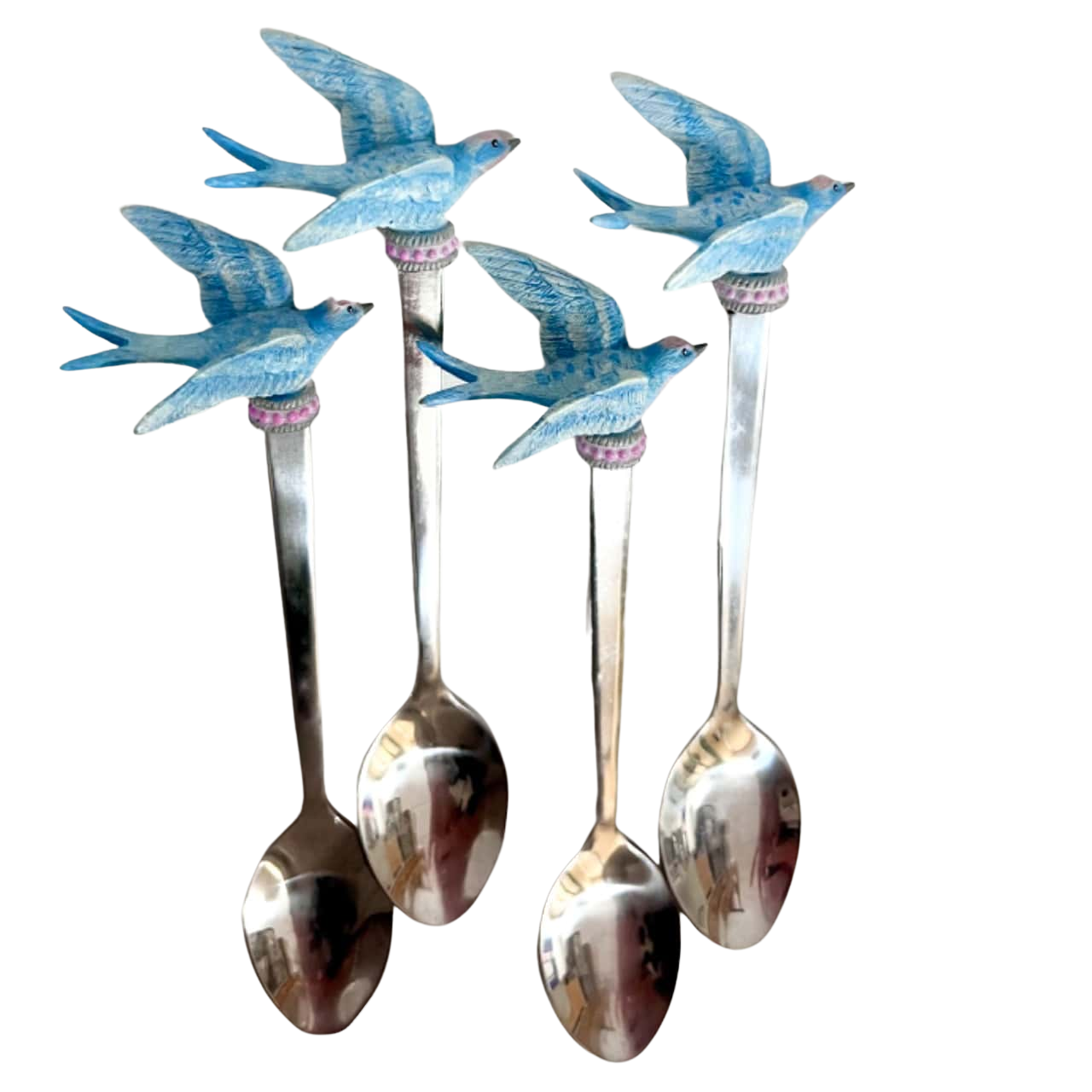 4 Blue Bird Teaspoons Gorgeous for a High Tea(s)