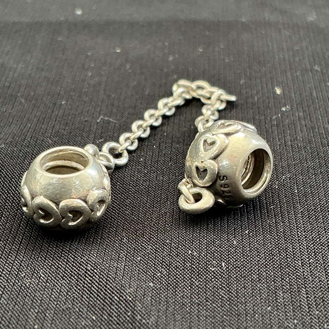 Pandora Sterling silver safety chain charm (stamped)