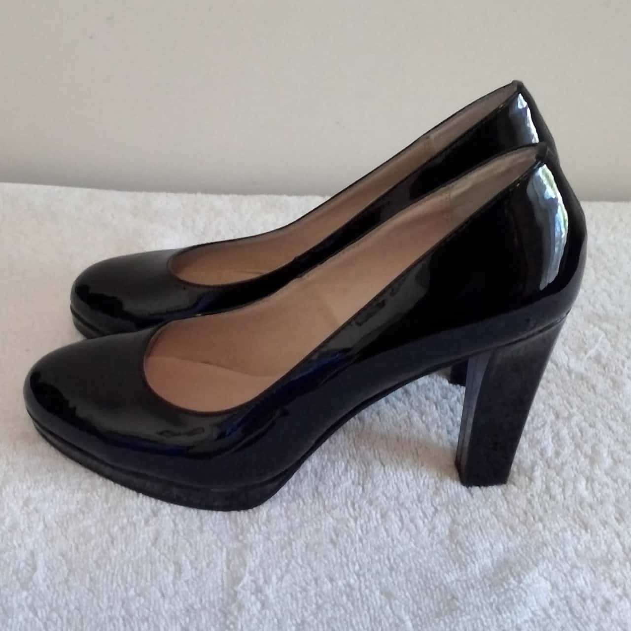 NWOT Womens JANE DEBSTER STYLISH BLACK HEELED PATENT LEATHER Size 8.5 ...