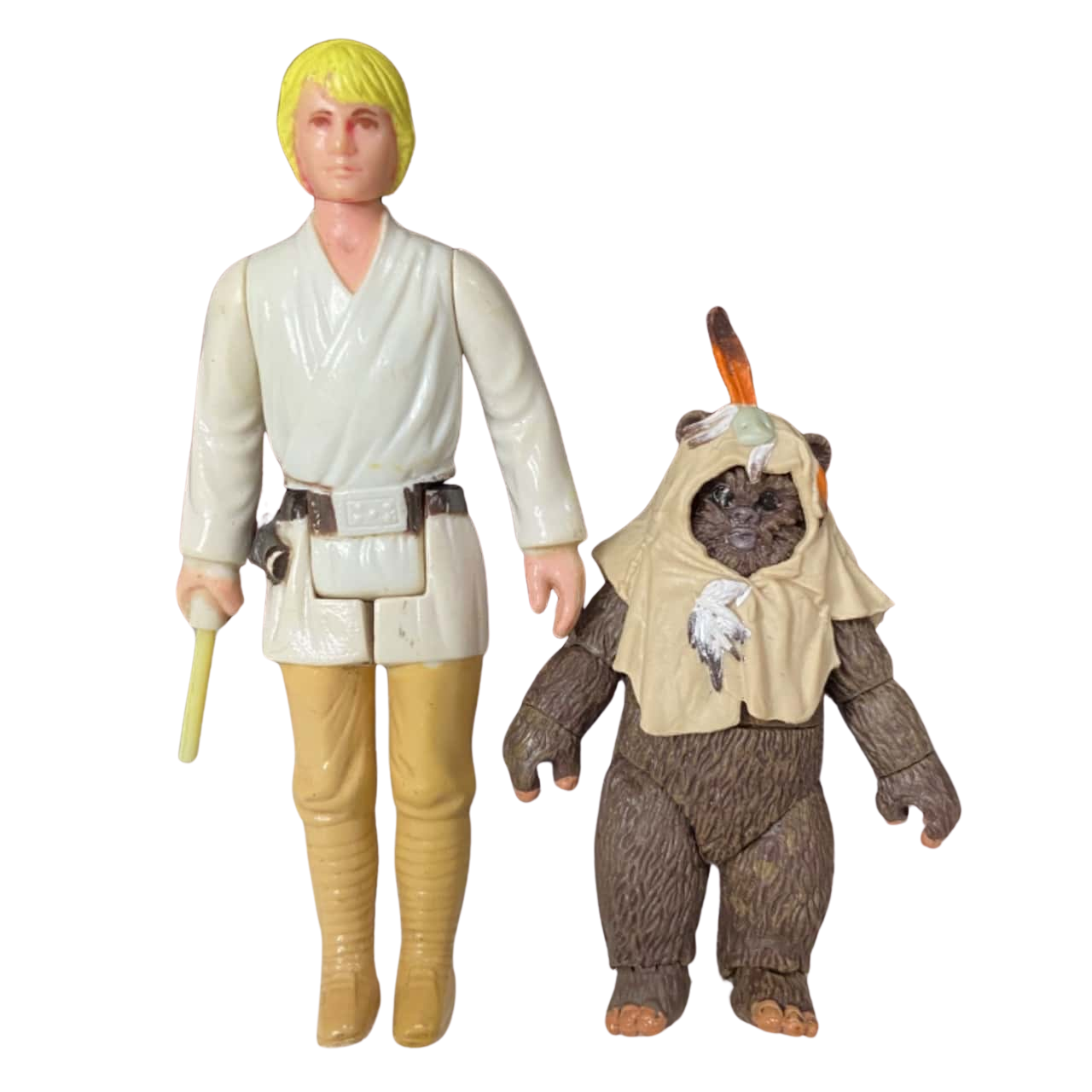 1977 Luke Skywalker Farm Boy & Little Ewok figures.