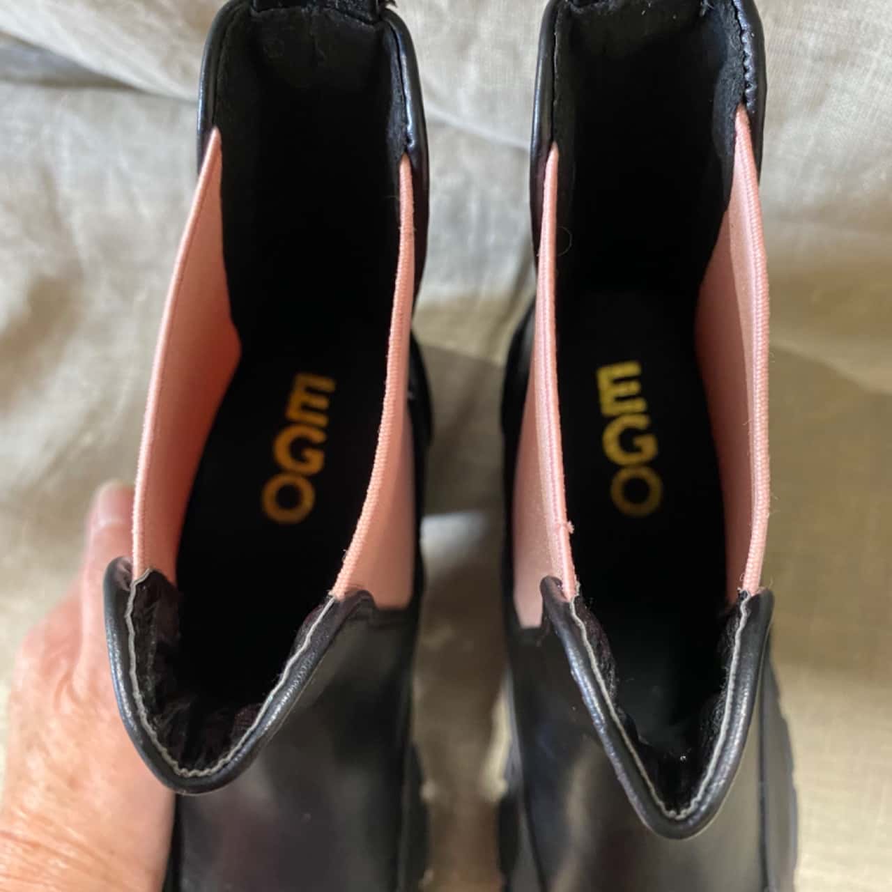 Womens EGO “Bianca” Black n Pink Platform Boots Brand New(s)