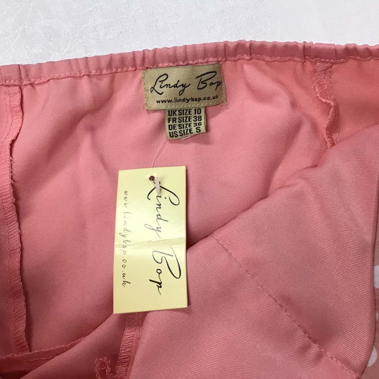 Lindy Bop Womens UK Size 10 / US Size S Salmon Pink / White Spotted ...