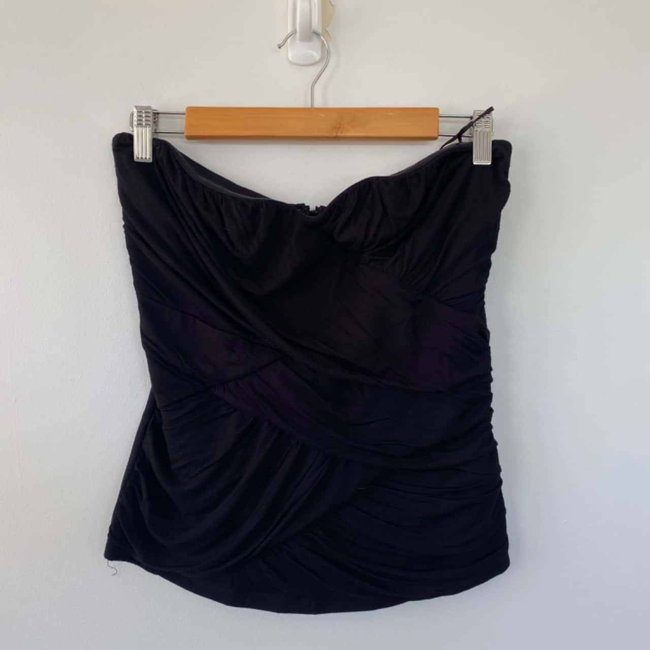 Guess Black Strapless Ruffle Top Size 10 / M