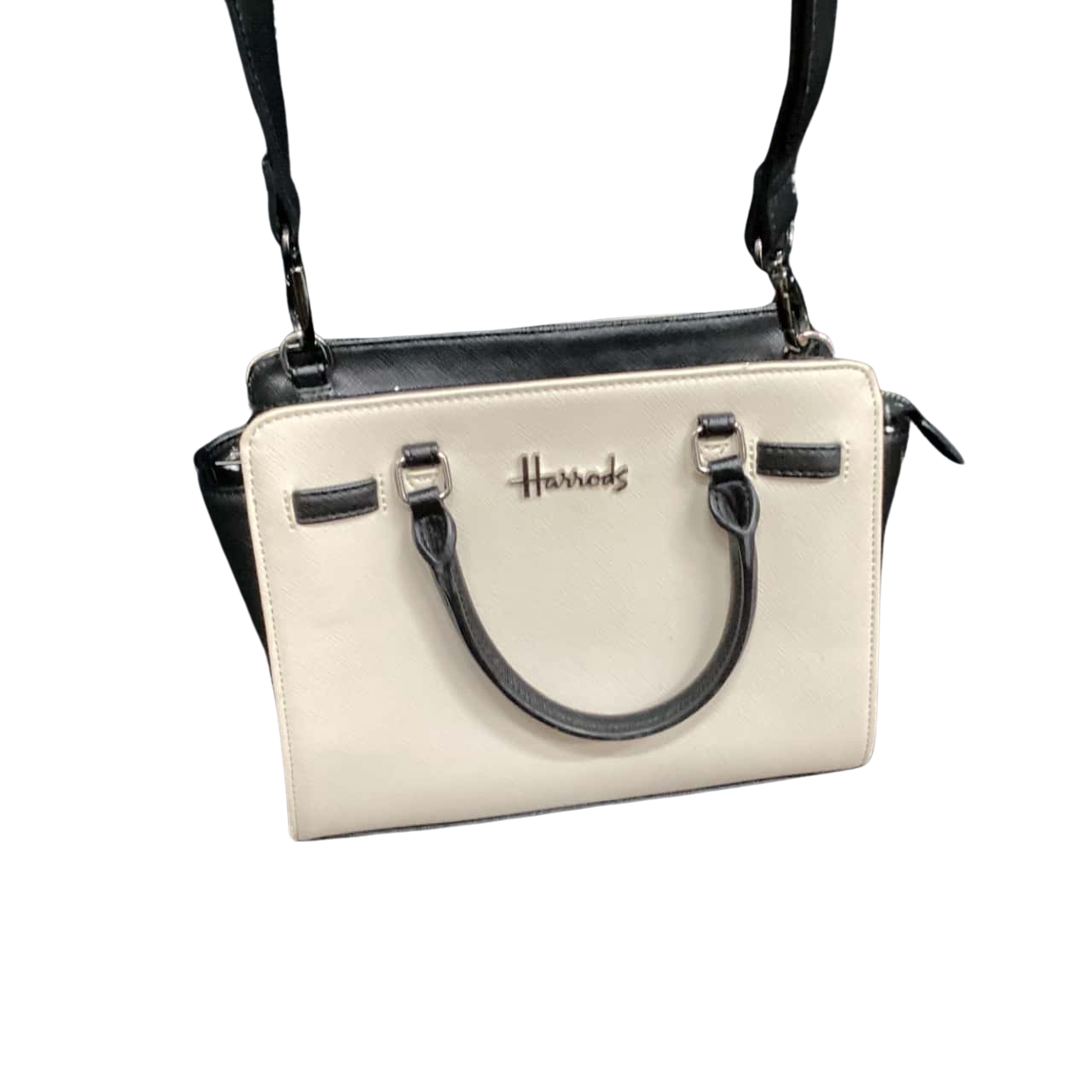 Harrods Handbag Black / Cream