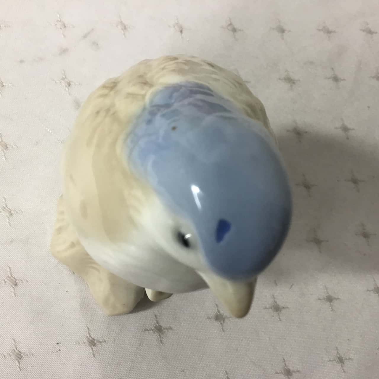 Pair of White / Blue / Beige Ceramic Bird Figurines(s)