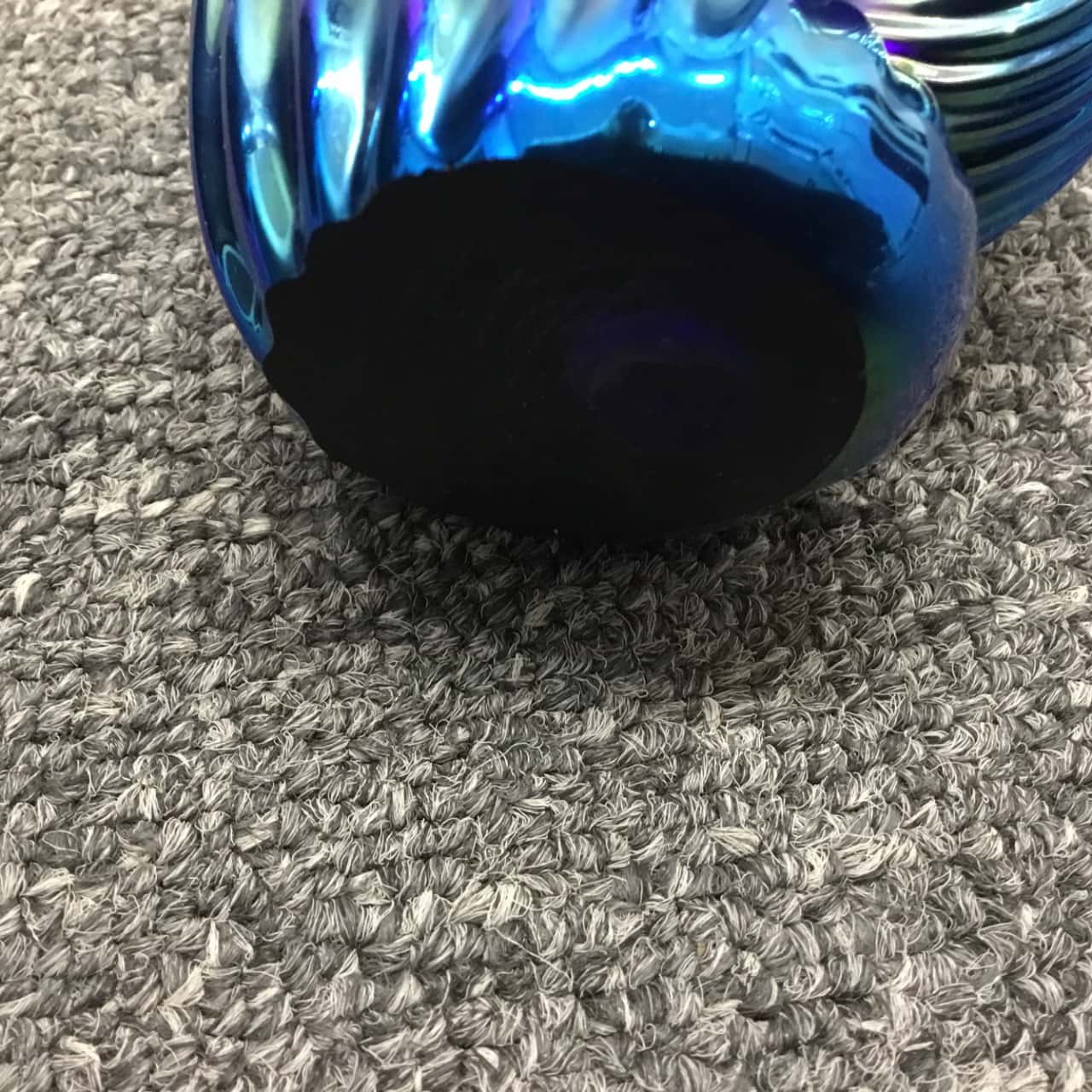 Australian Iridescent Blue Art Glass Paperwork Signed by Alan Fox WA (s)