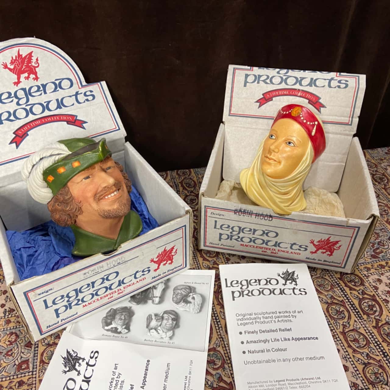 Legend Products Wall Masks/ Plaques. Robin Hood and Maid Marion(s)