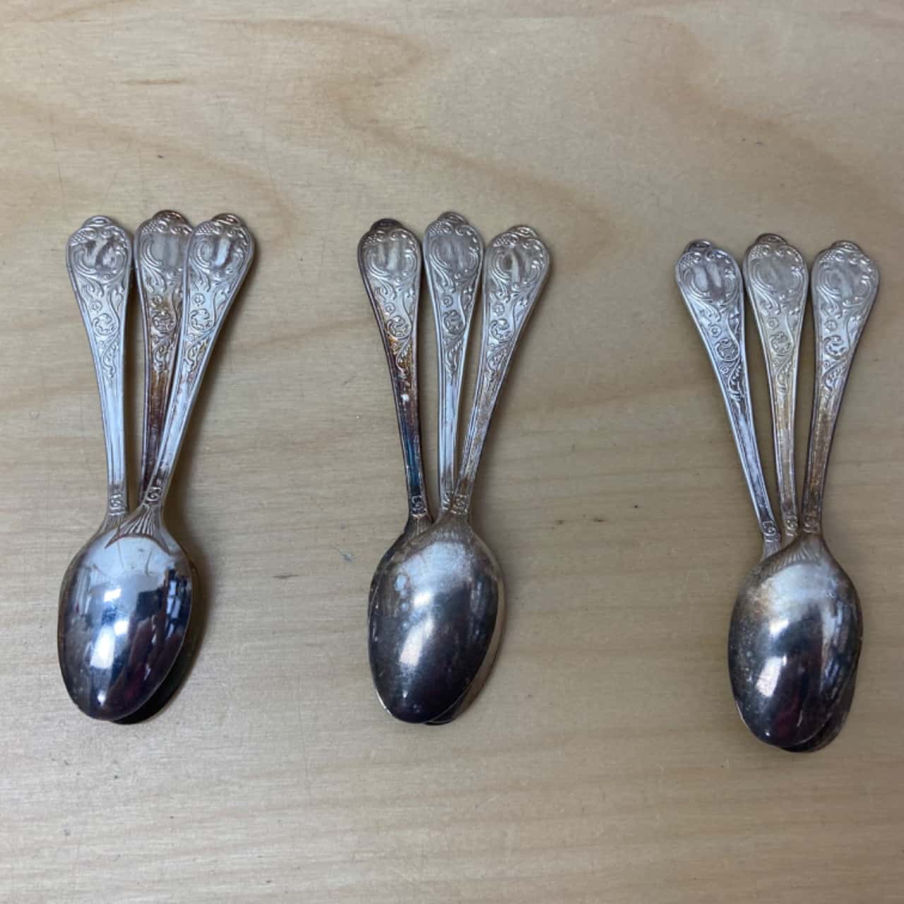 Decorative Ornate Teaspoons Set of 9