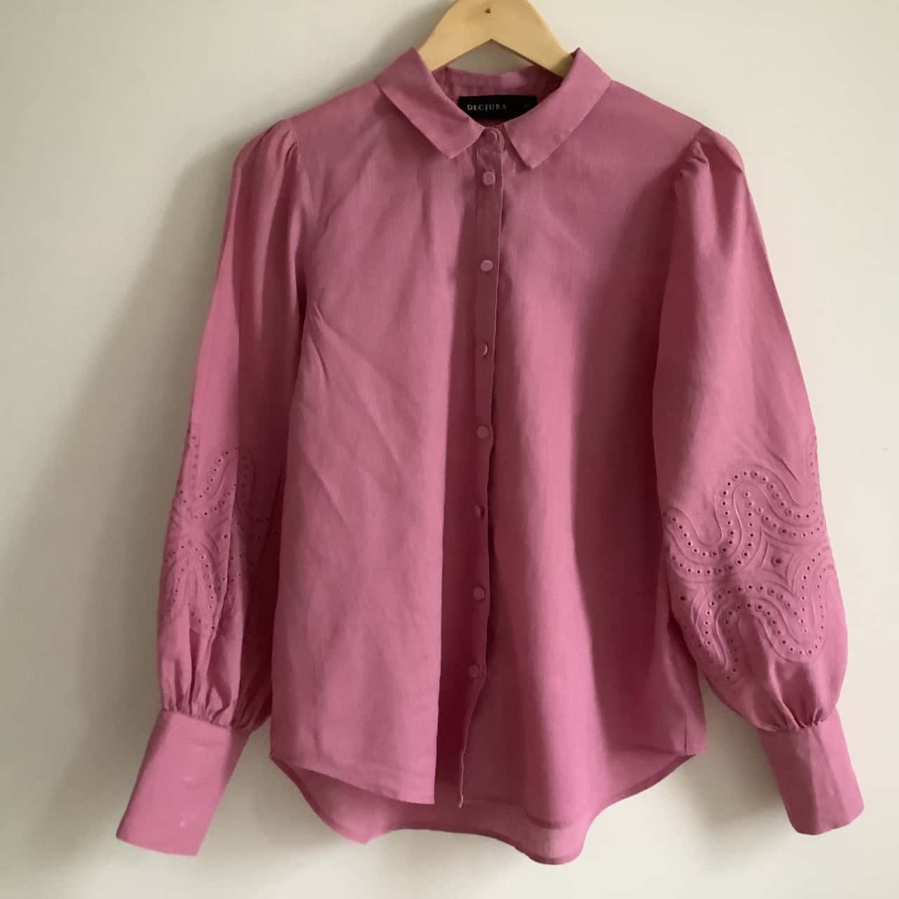 Decjuba Size 10 Pink Linen Blend Shirt(s)