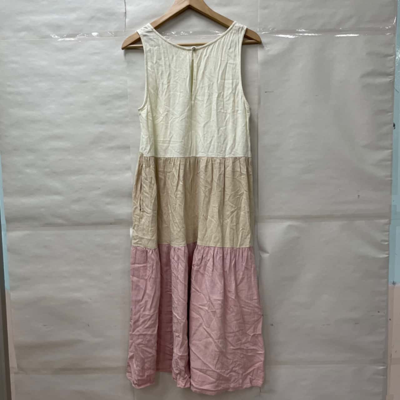 House Of Sienna Womens Size 12 Colour Block Linen Maxi Dress(s)