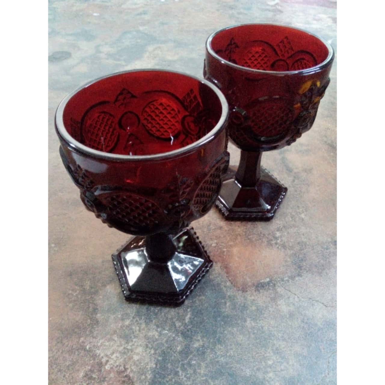 2 x Vintage Avon Cape Cod Gothic Goblets(s)