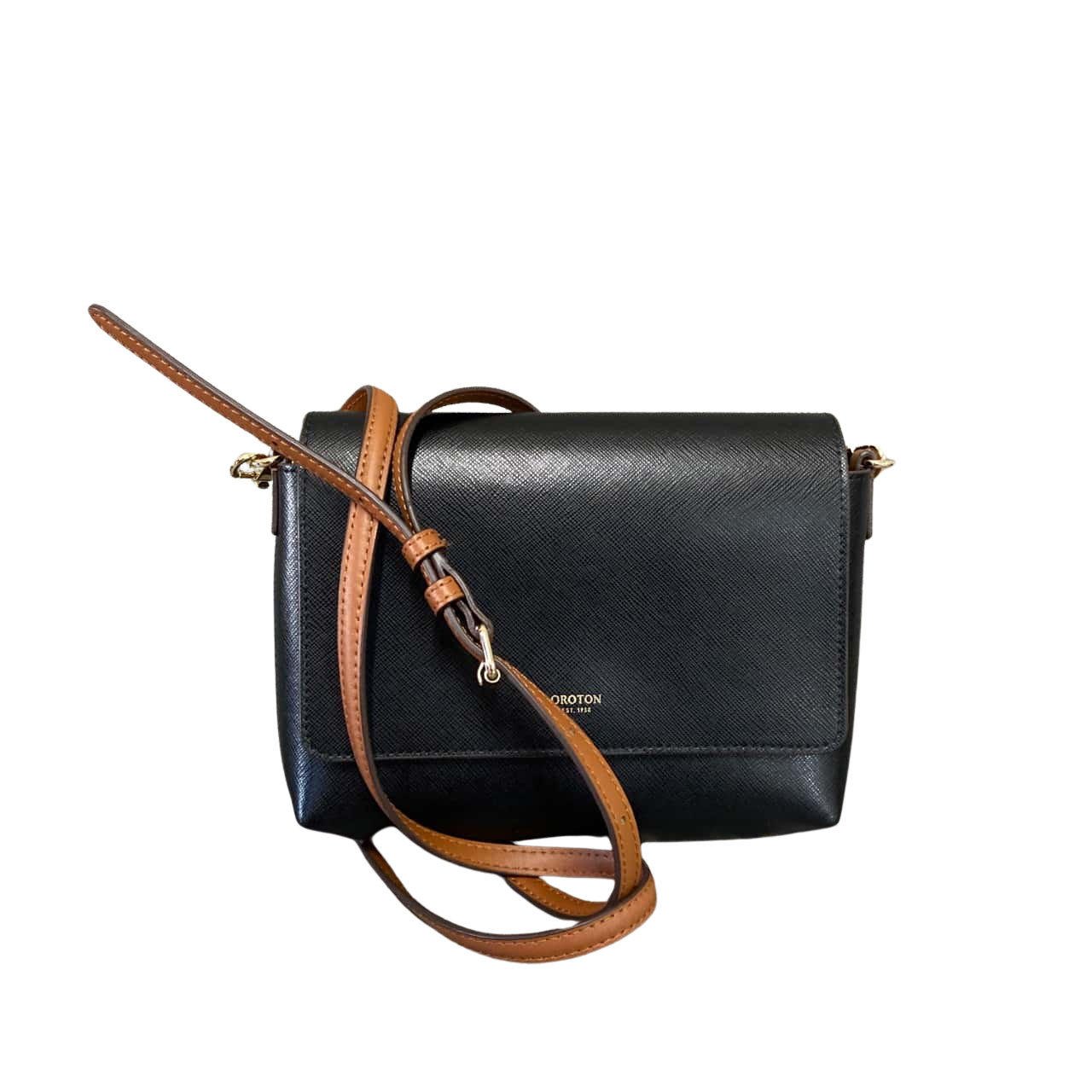 Oroton Womens Cross Body Bag Black / Brown (s)