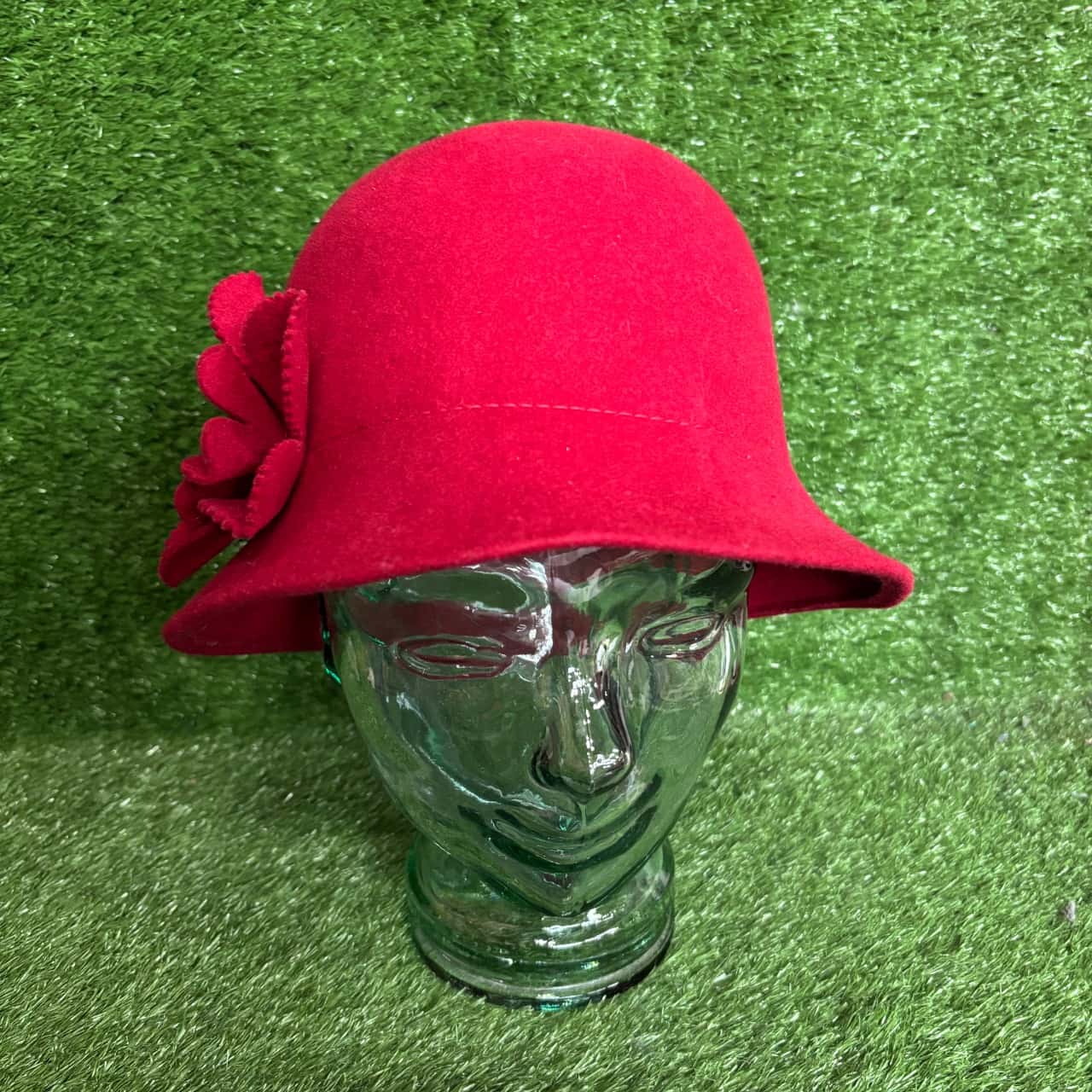 Directions Rose Red Flower Wool Hat (s)