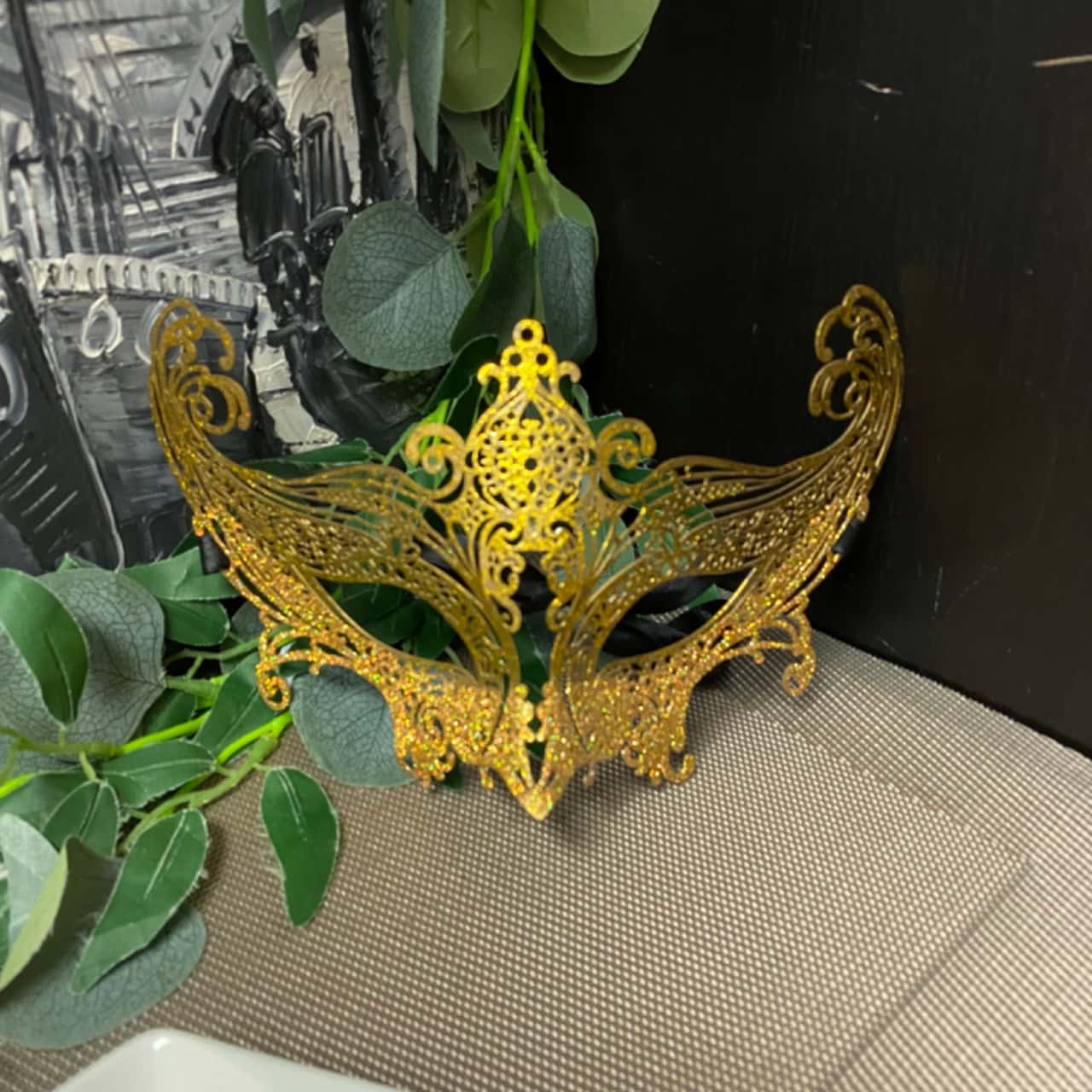 Vintage Carnival Metal Mask Golden(s)