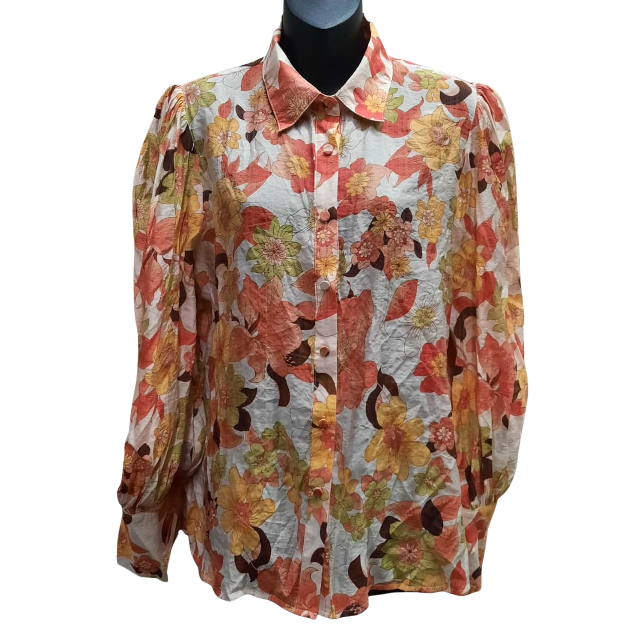 New With Tags PINK DIAMOND Floral Print Blouse with Cuff Sleeves(s)