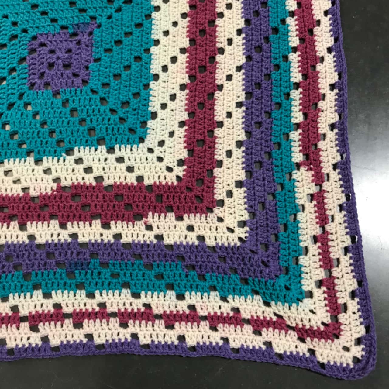 Vintage Hand Crocheted Knee Blanket 90 cm x 90(s)