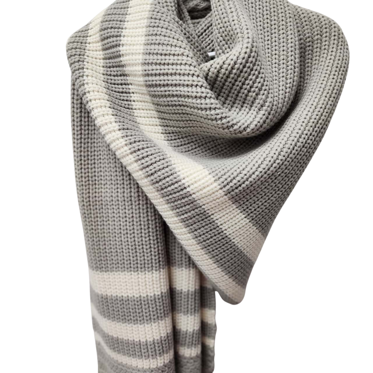 WITCHERY Womens Ribbed / Stripe Blanket Wrap