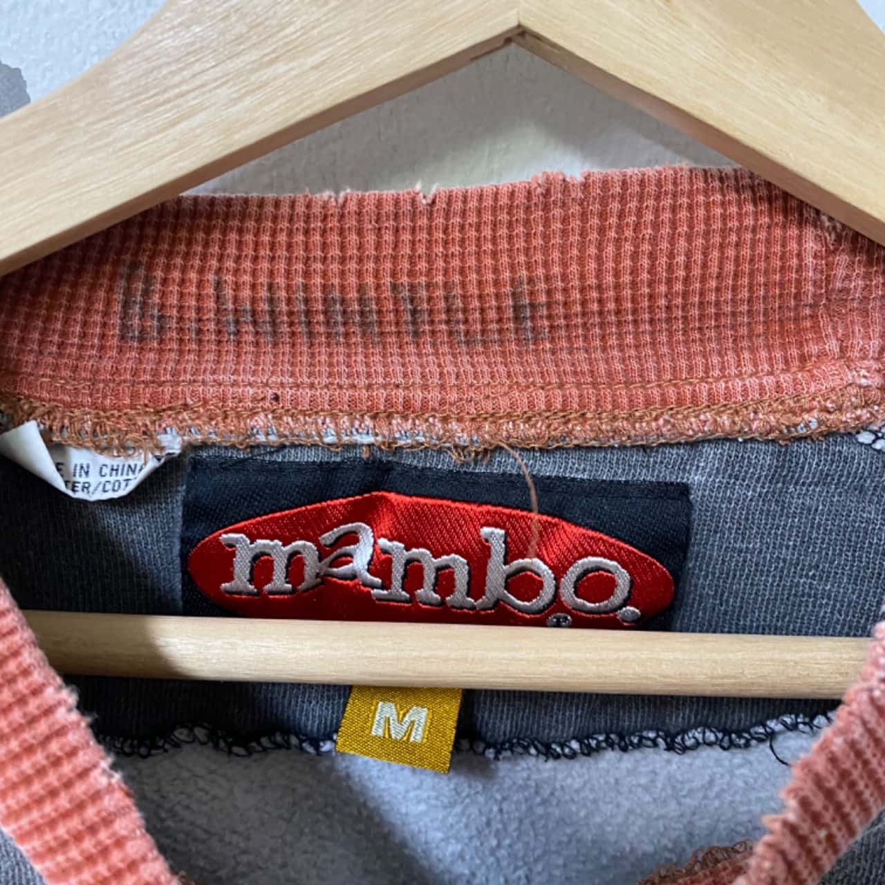 Vintage Mambo Mens Size M Crew Neck Grey / Maroon (s)