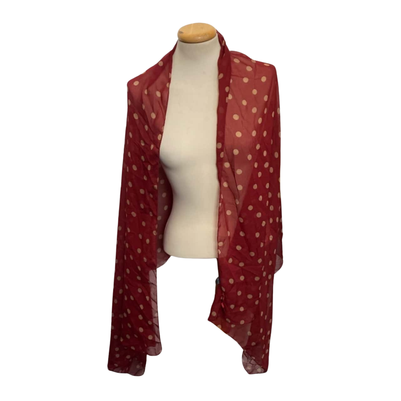 Lovecouture maroon polka dot scarf(s) - Used Very Good | Salvos Stores