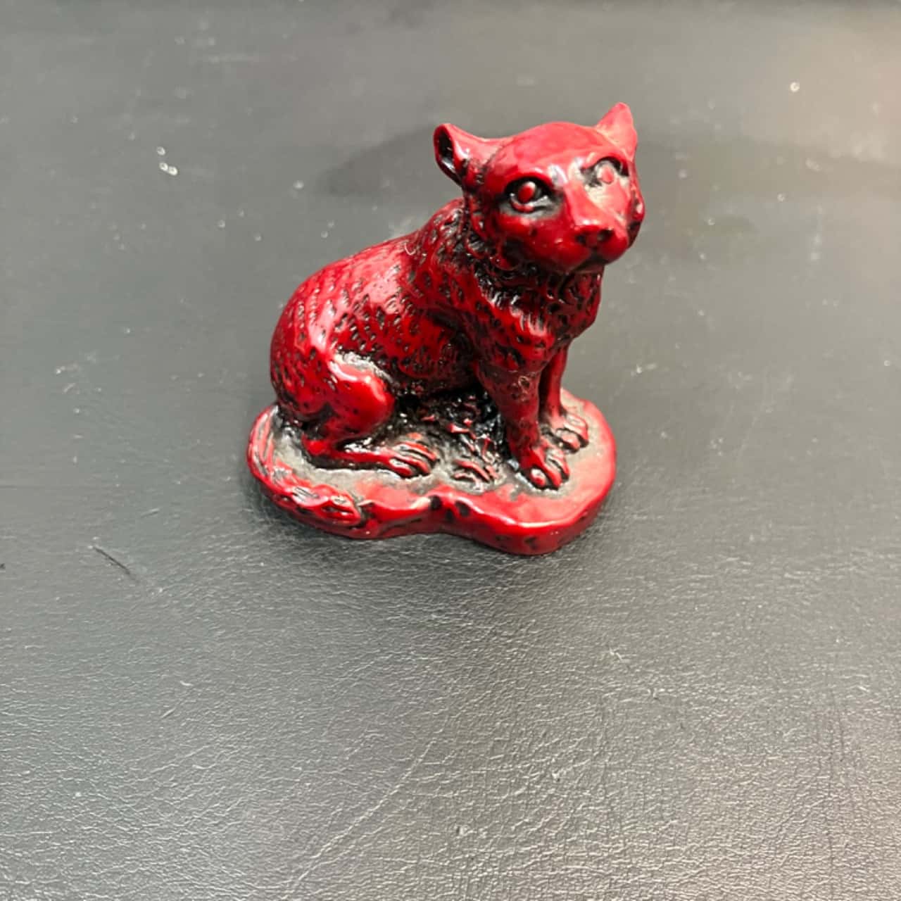 Red Resin Wolf Figurine