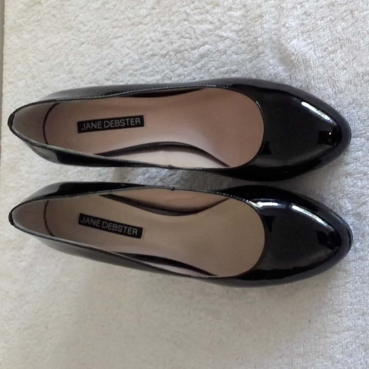 NWOT Womens JANE DEBSTER STYLISH BLACK HEELED PATENT LEATHER Size 8.5 ...
