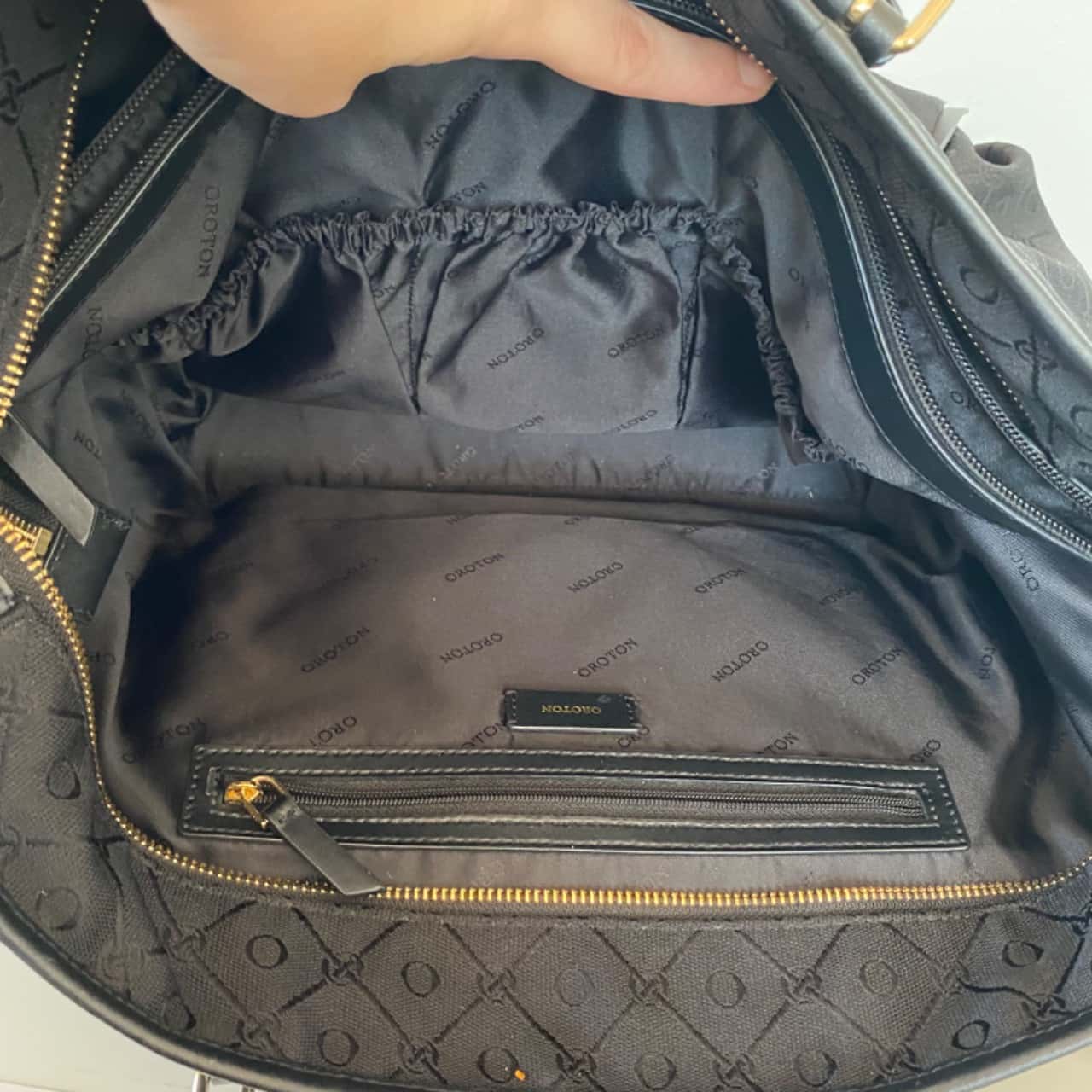 Oroton Black Canvas Nappy Bag(s)