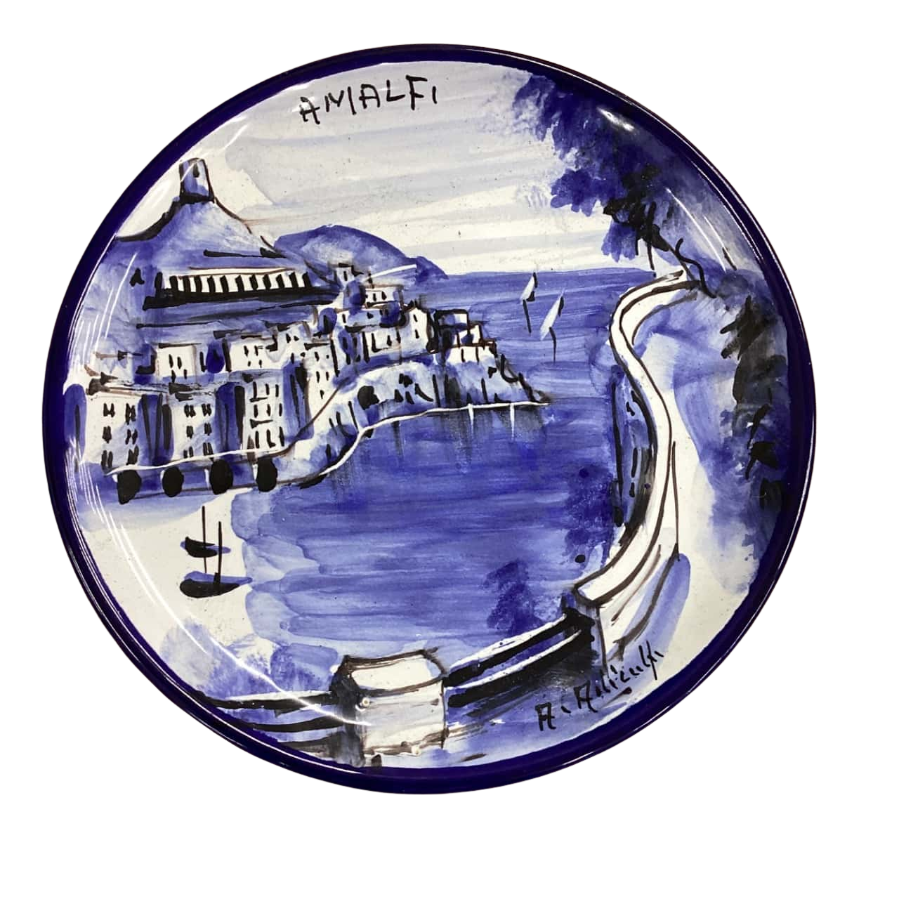 Vintage Hand Painted Italian Dipinto a Mano Decorative Plate