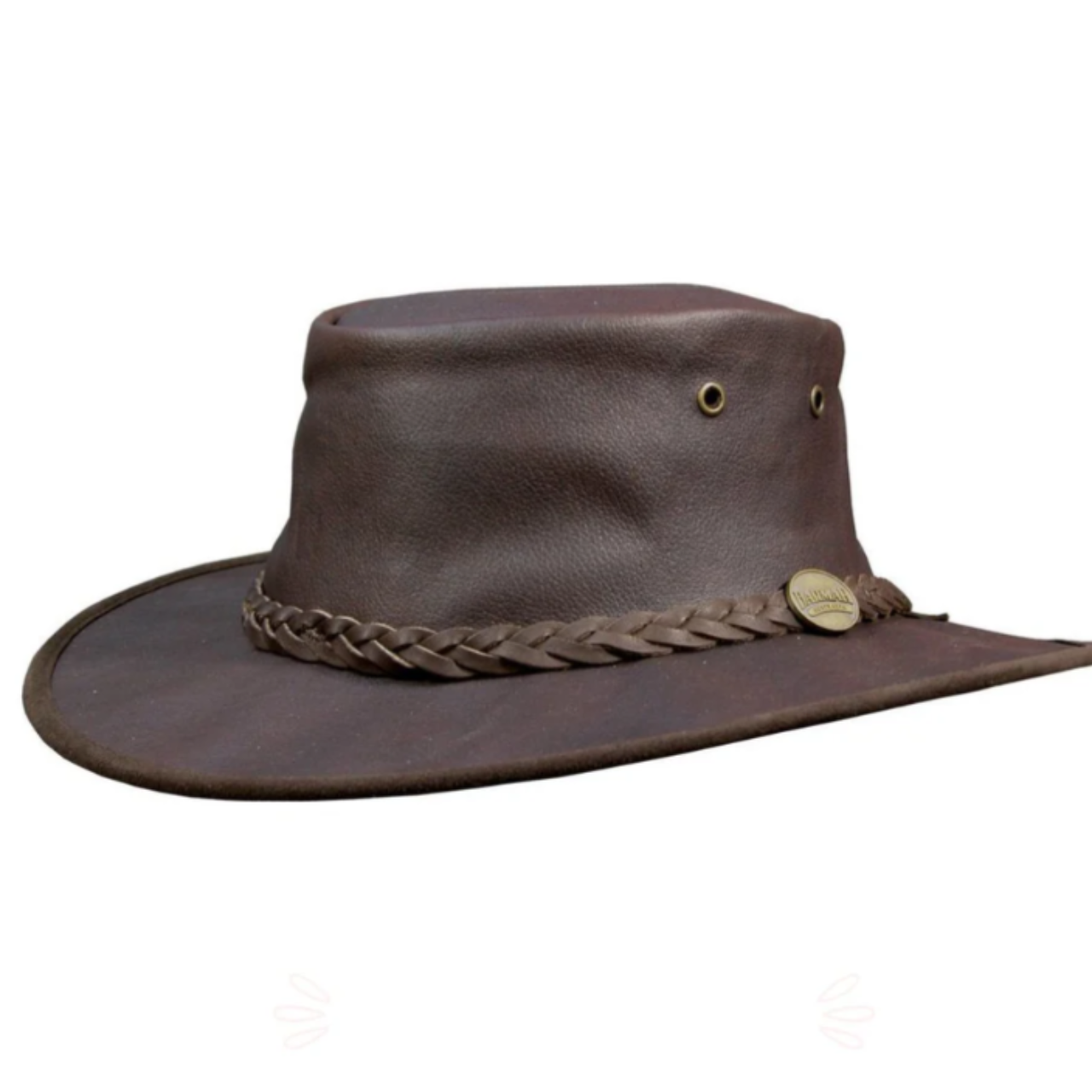 Barmah Brown Kangaroo Leather Squashy Hat-In-A-Bag Hat Size L